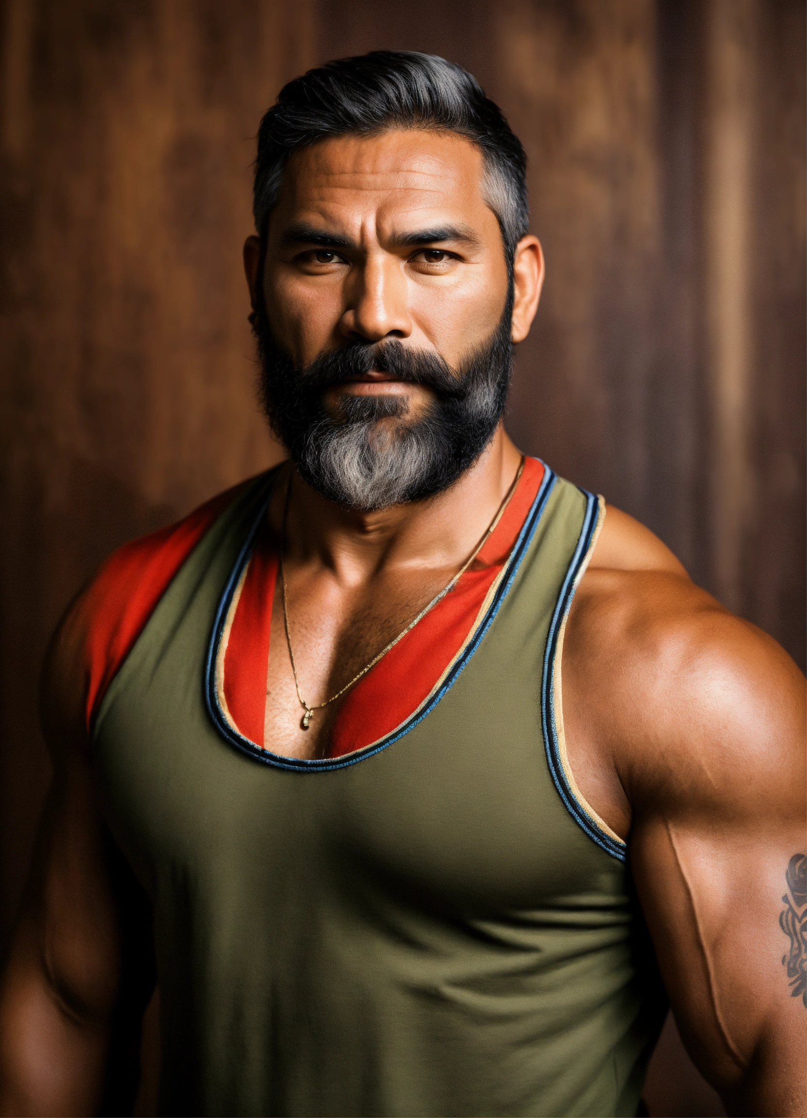 Lexica - A handsome Indigenous middle-aged man, with a tall muscular ...