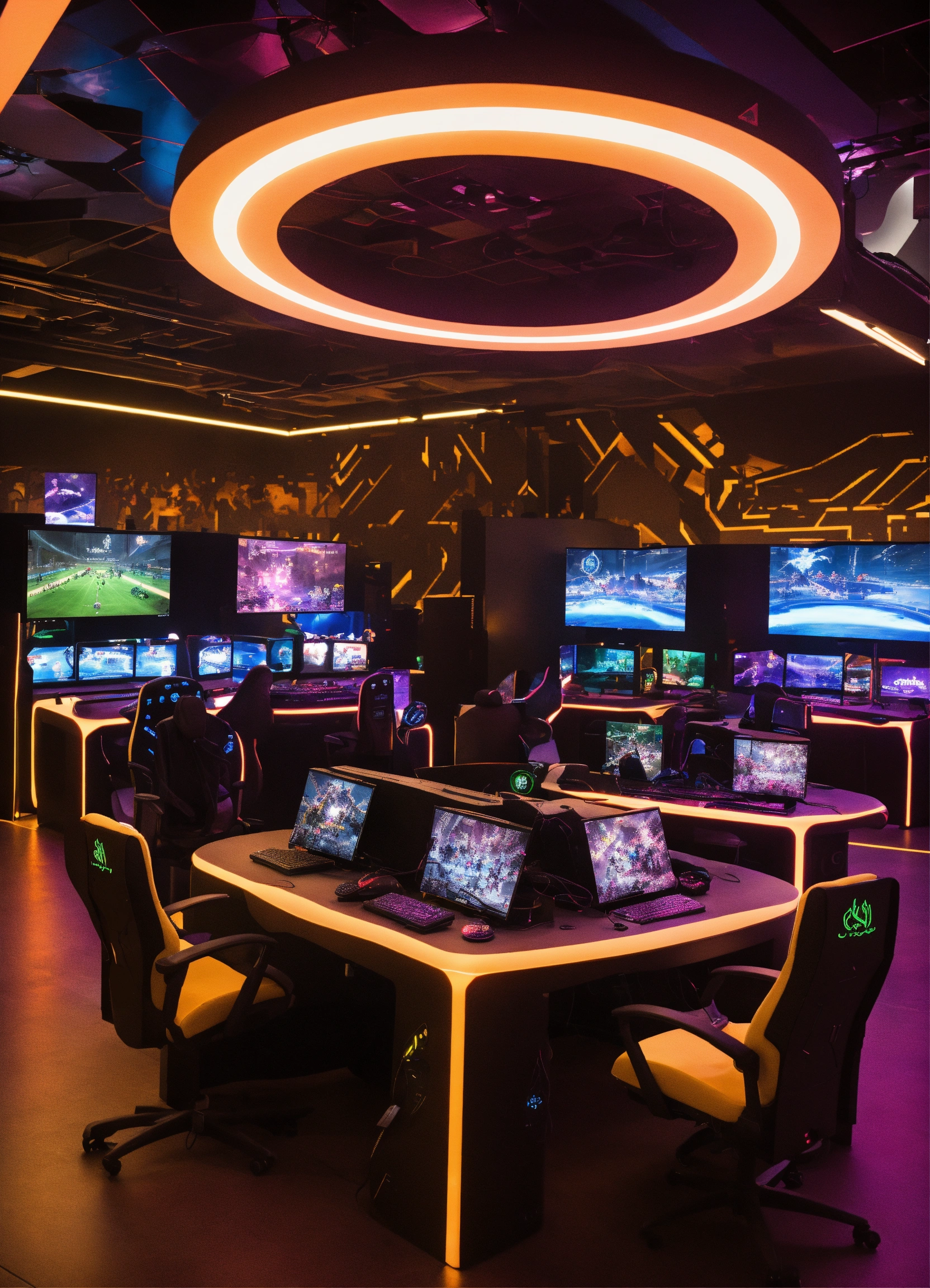 Lexica - Create an image of the main gaming area, showcasing rows of ...