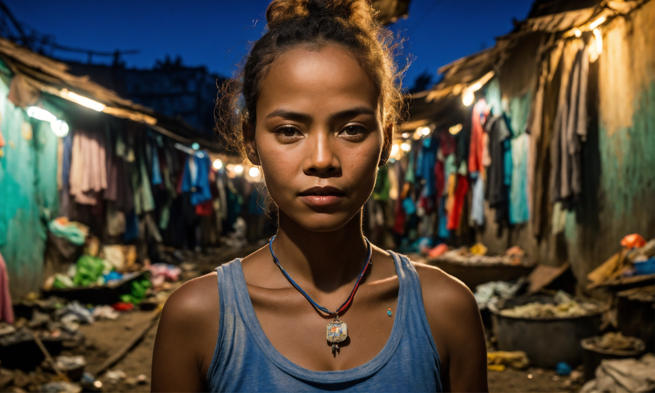 Lexica - A photo portrait of a thin fundraiser in a slum, front view ...