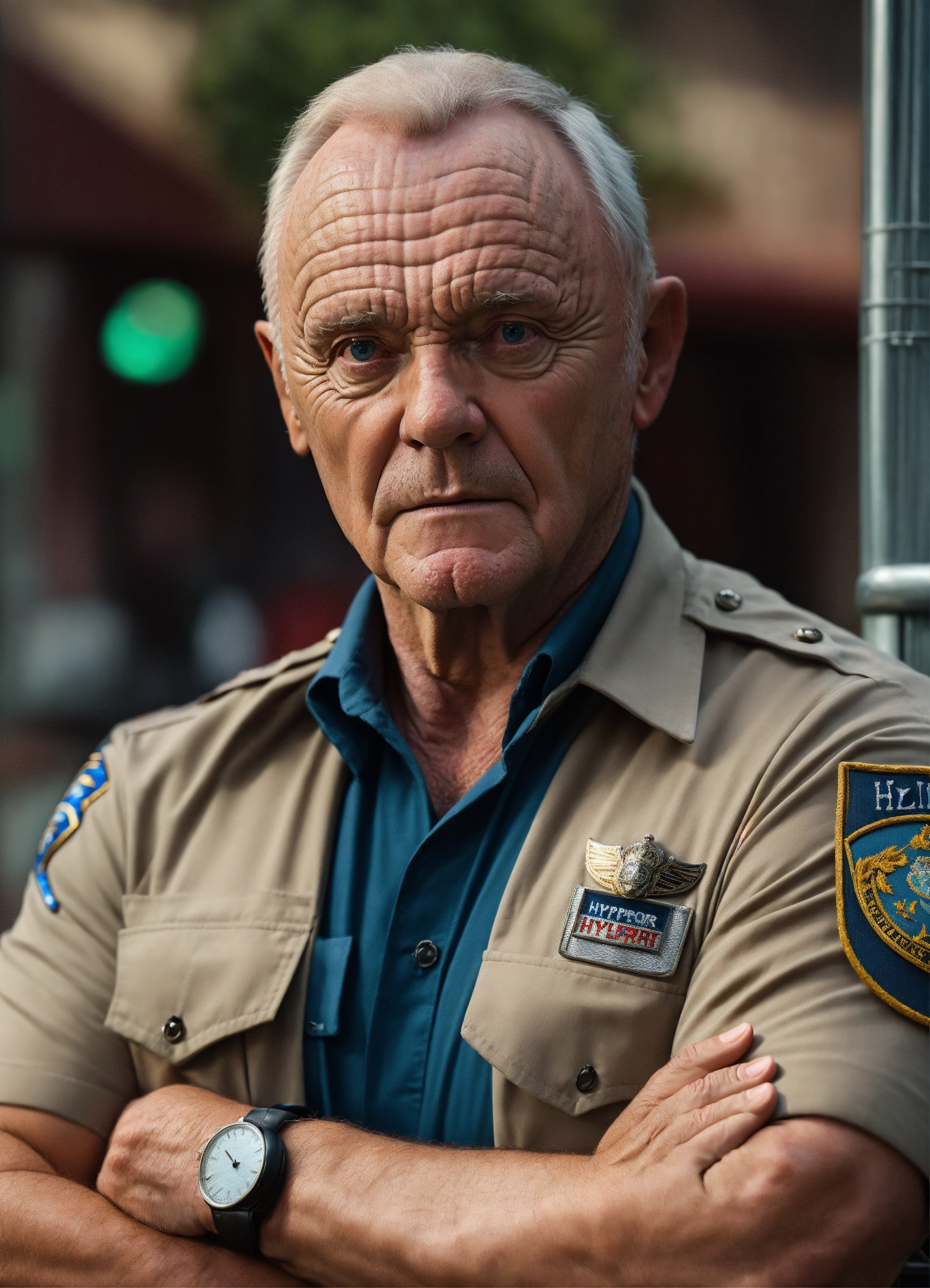 Lexica - Scared man, US SMALL TOWN COP, FRONT VIEW, casual clothes ...