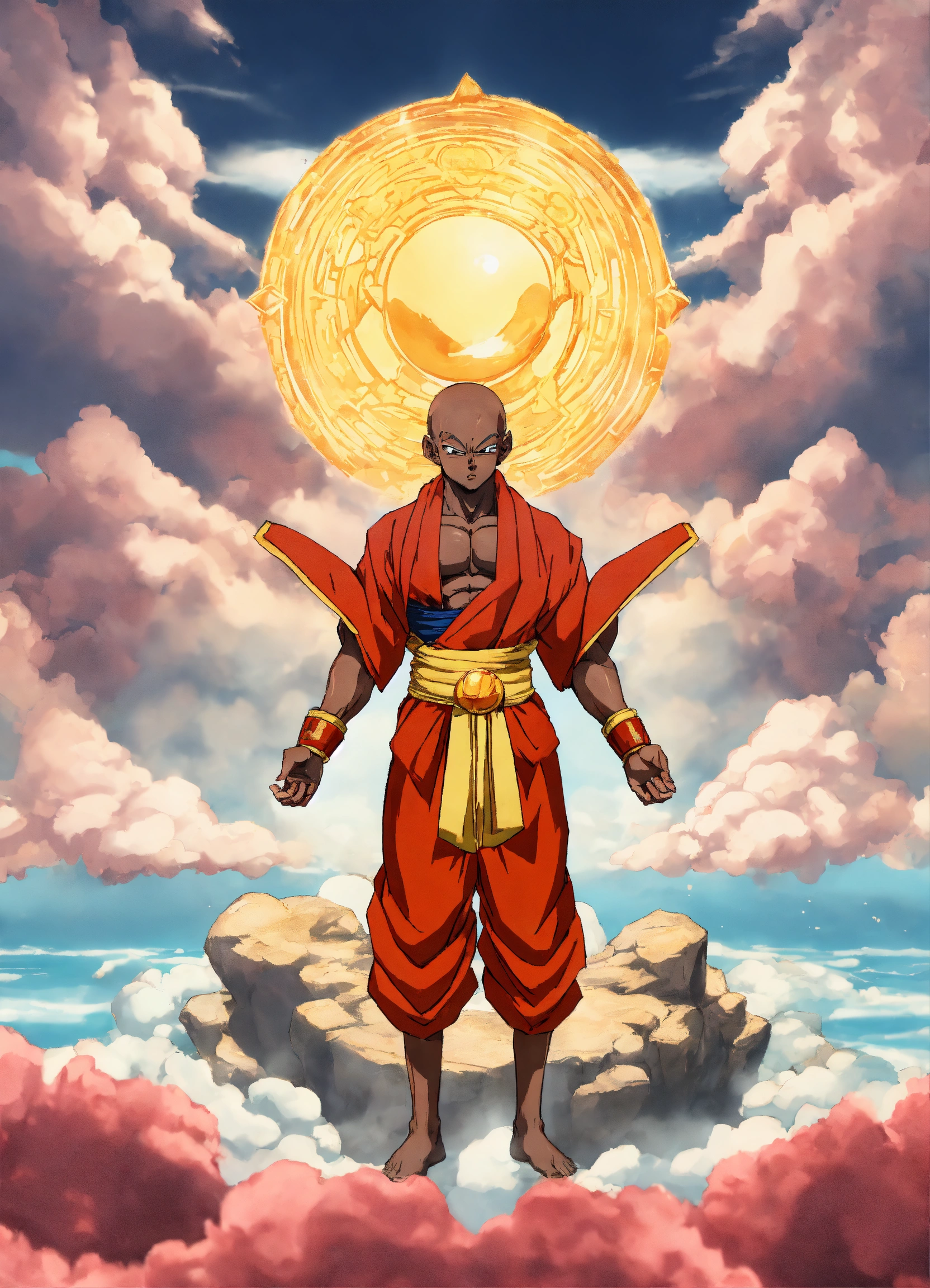 Lexica - Dragon Ball Z effects, Muscular African monk wearing red sage ...