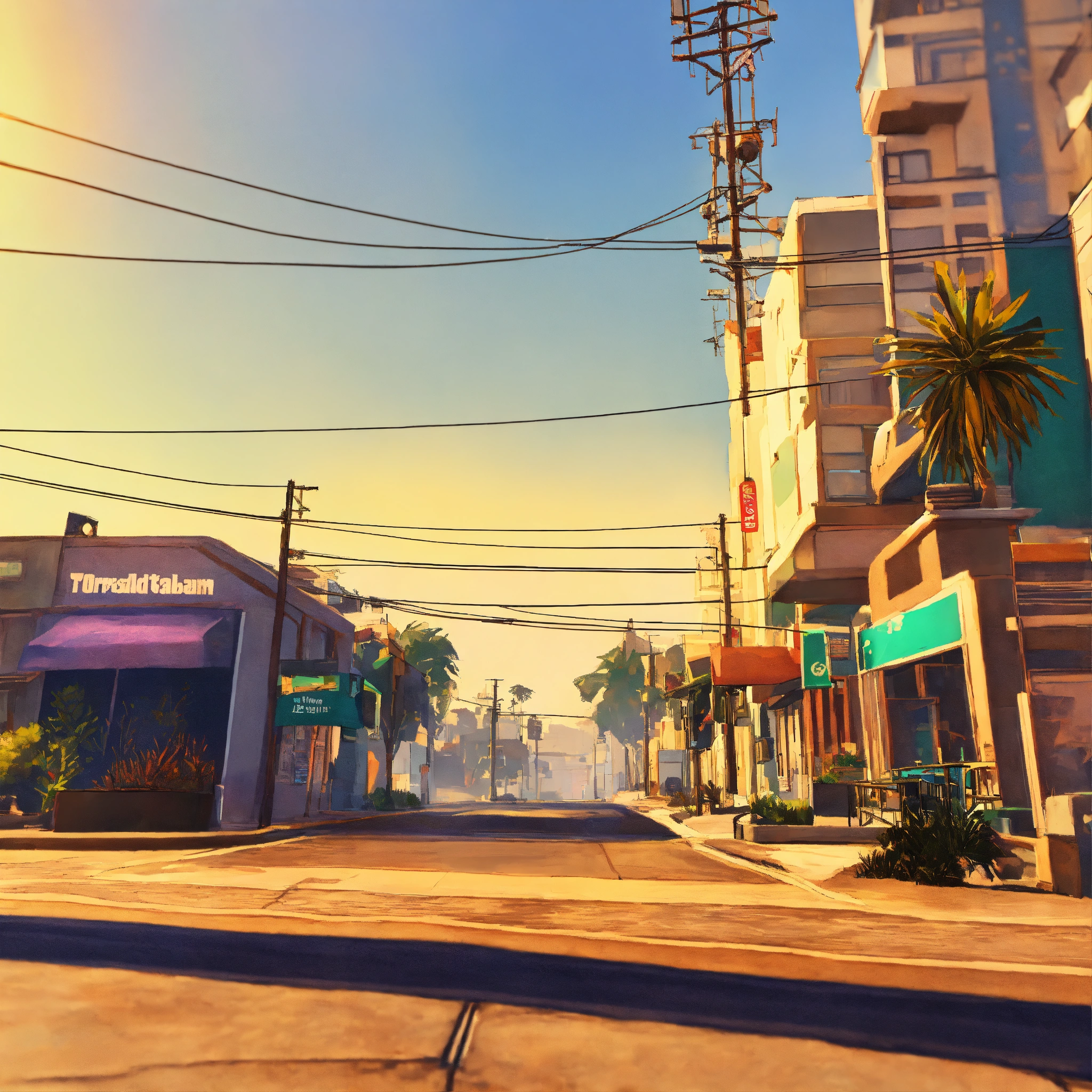 Lexica - Bare sunny Australian culdesac gta 5 style art