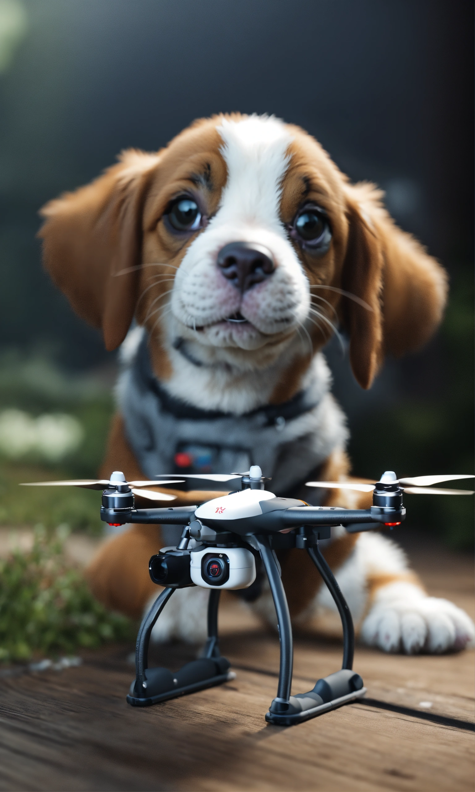 Lexica - A playful puppy using a drone, doing math, stunning unreal ...