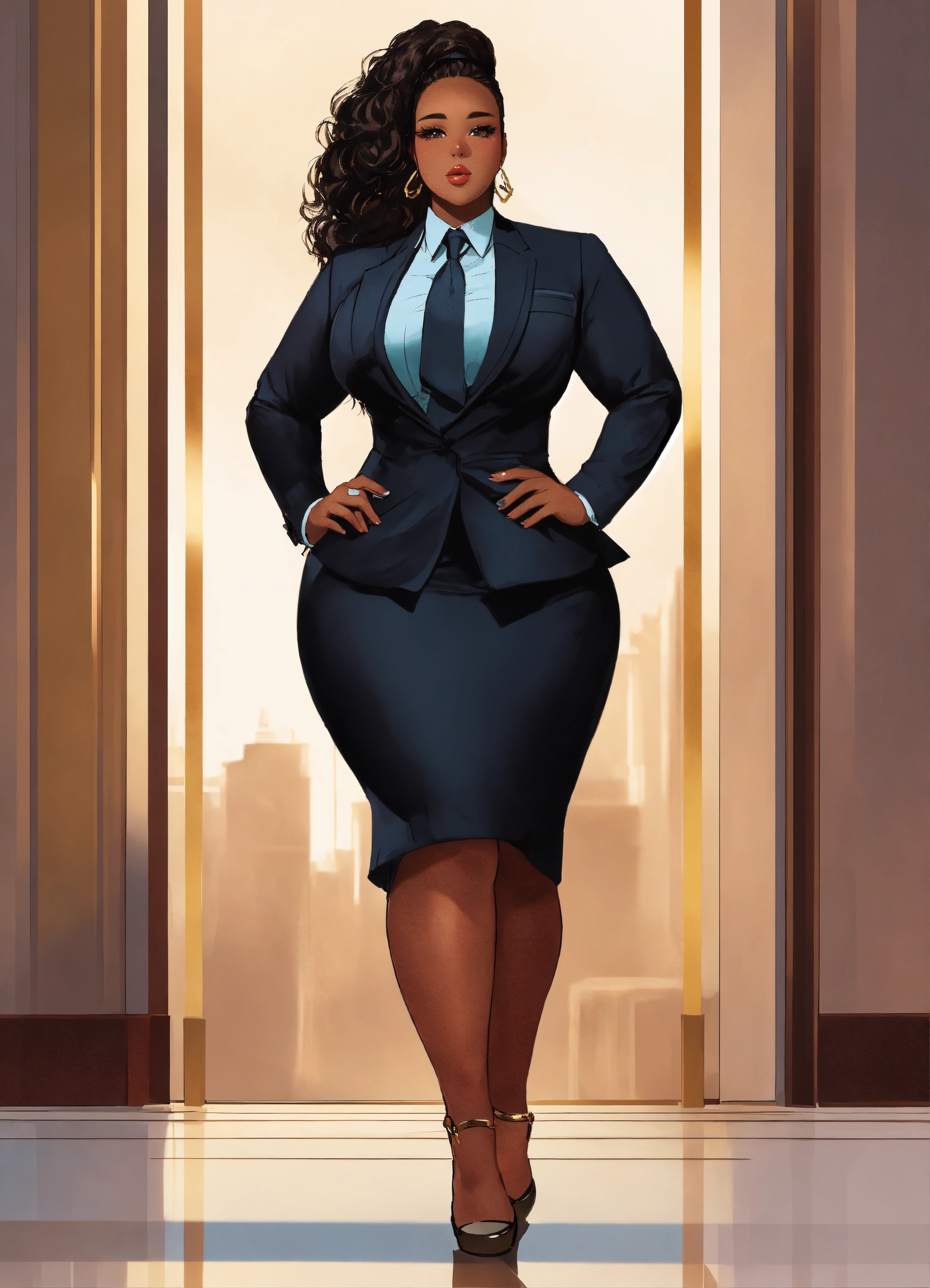 Lexica - Illustration of an exquisite full figured black woman with ...