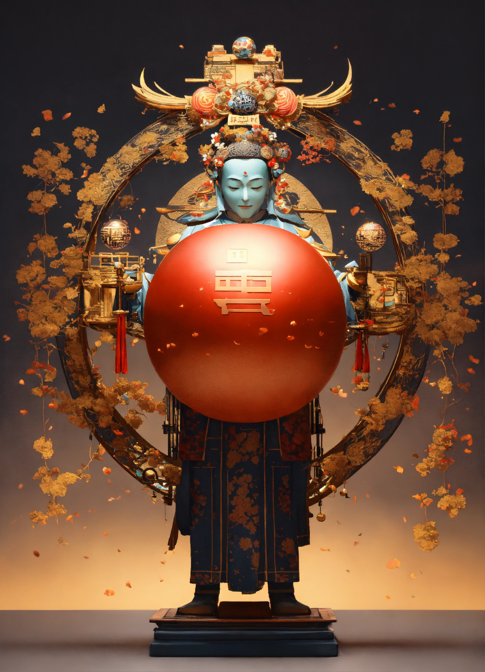 Lexica - Please design a Japanese god holding a sphere that represents ...