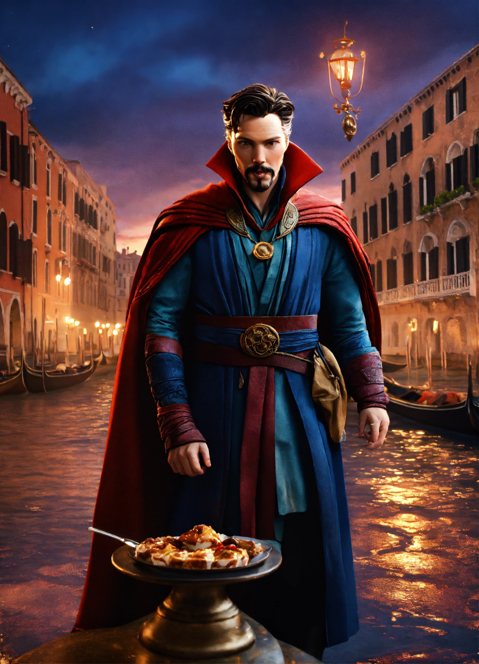 Lexica - Doctor strange standing in front of the Venezia gondol. He is ...