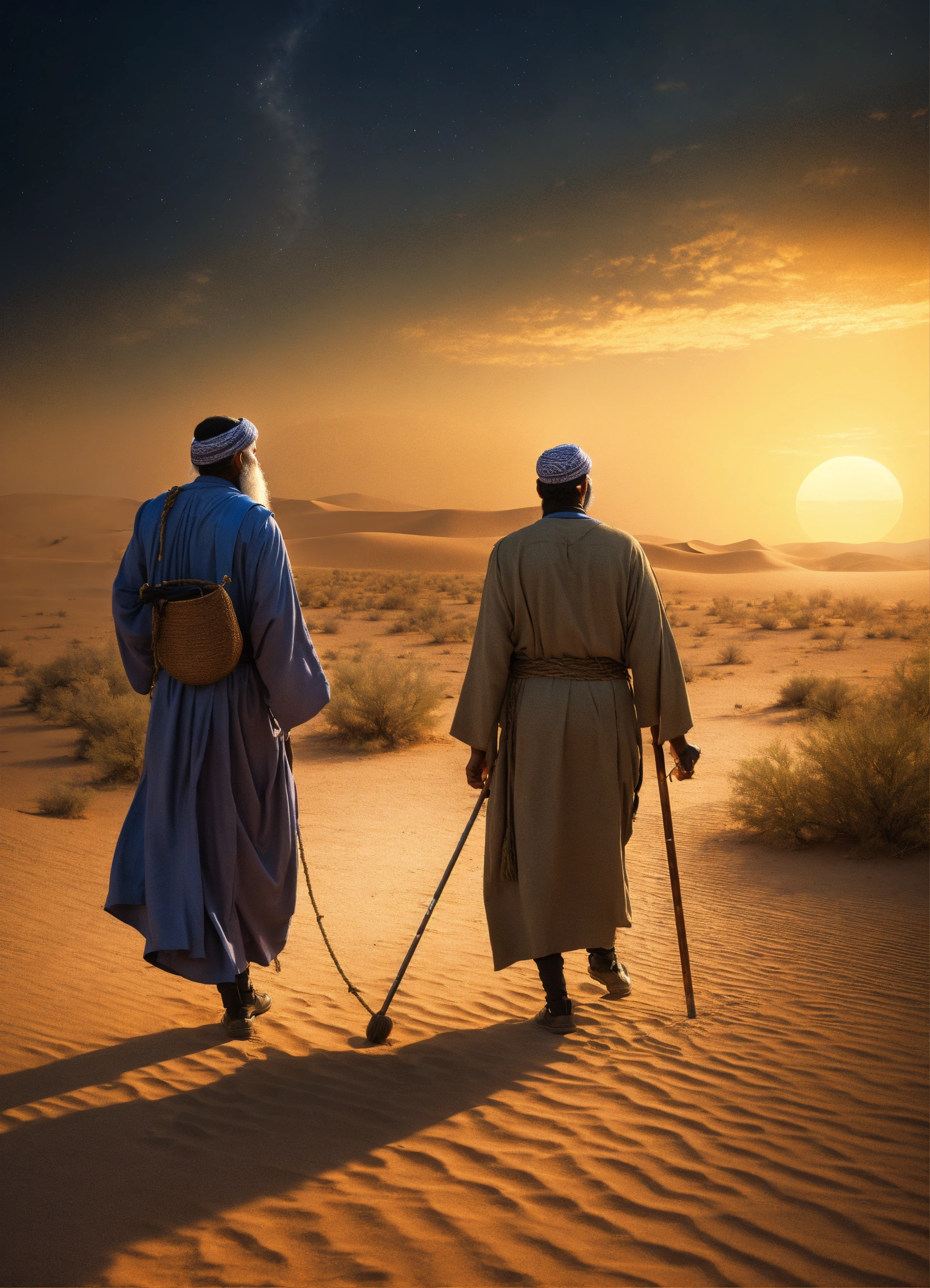 Lexica - View from the back of prophet Moses walking with prophete ...