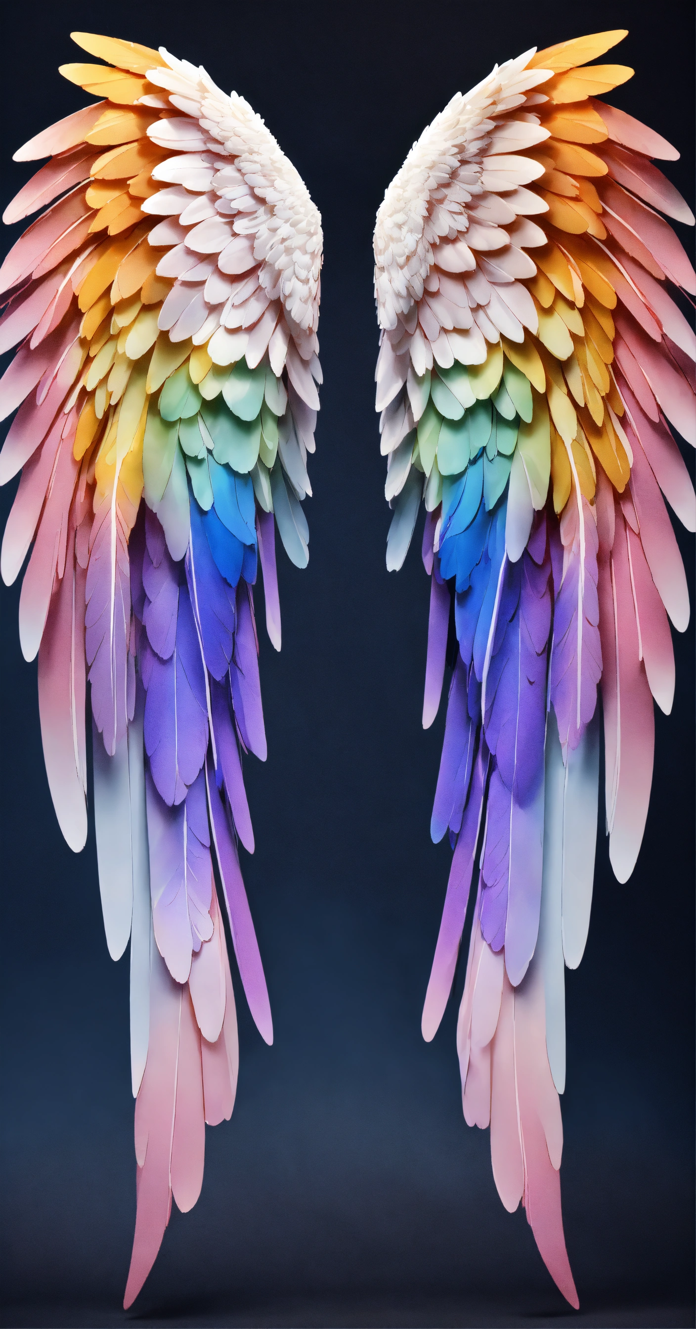Lexica - Beautiful and perfect small angel wings in soft rainbow colors ...