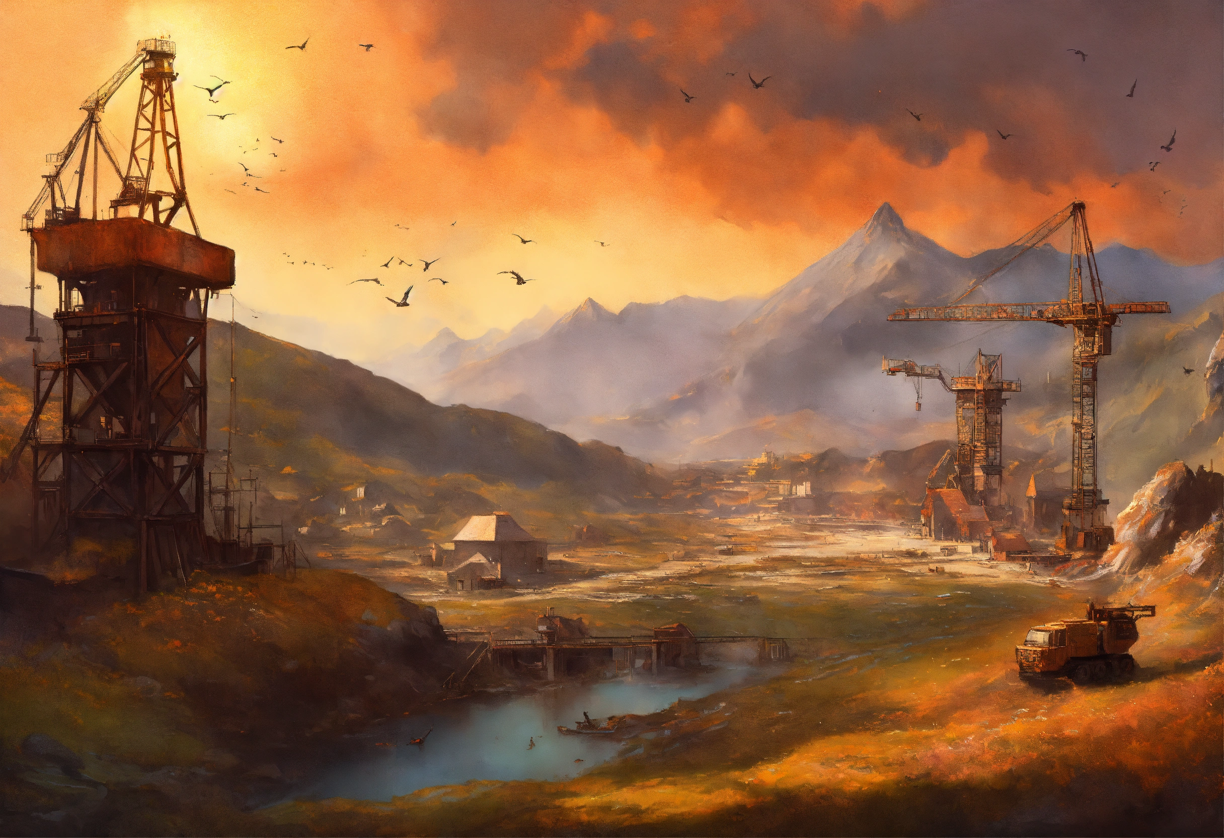 Lexica - Dirty fantasy painting, Incredible deep Mine, a mountain in ...