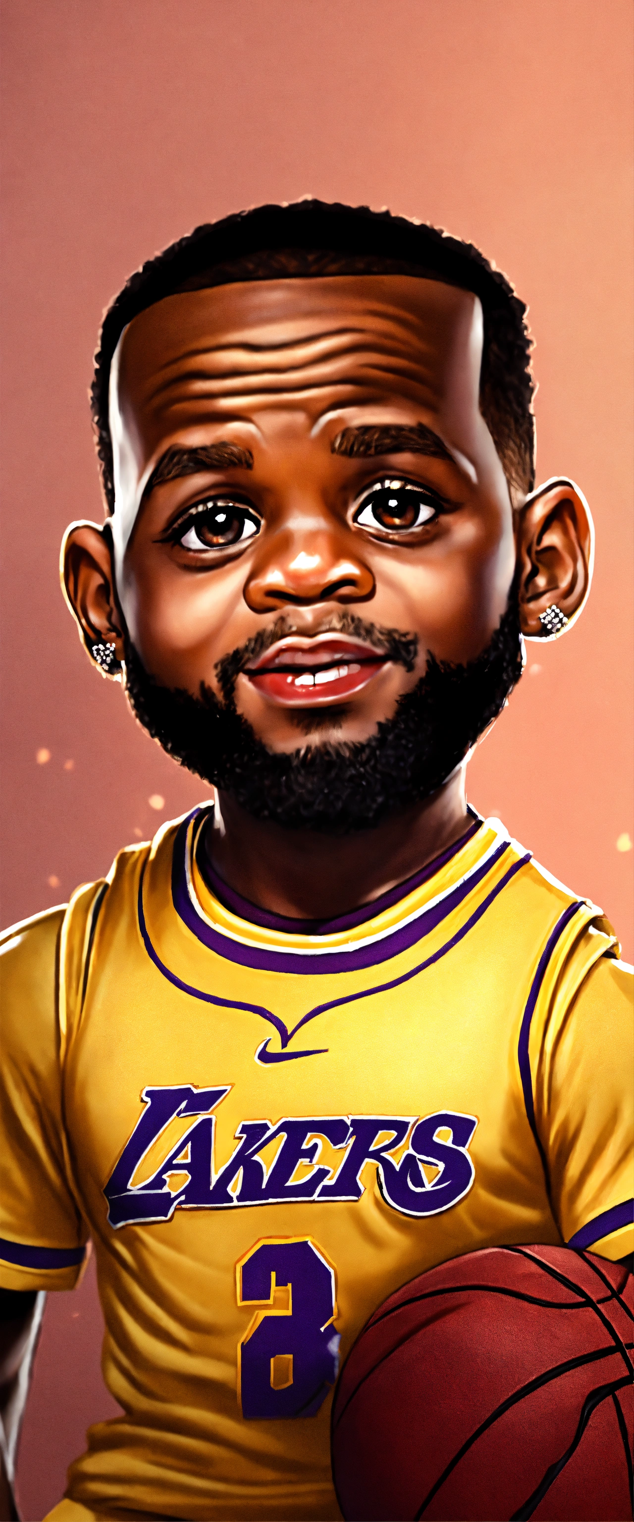 Lexica - Lebron James as a cute baby cartoon, big eyes Ultra realist