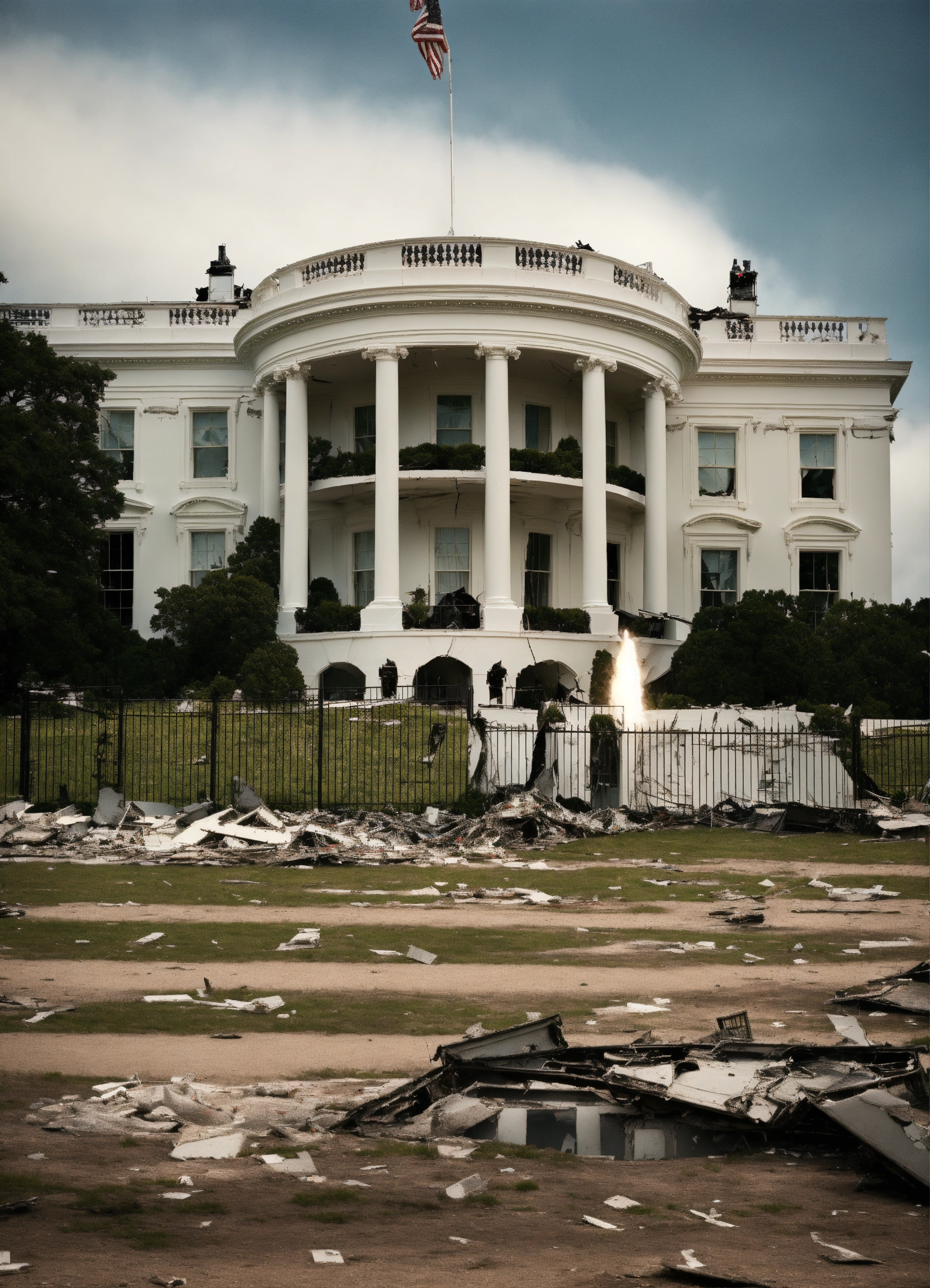 Lexica - Destroyed White House after the alien attack