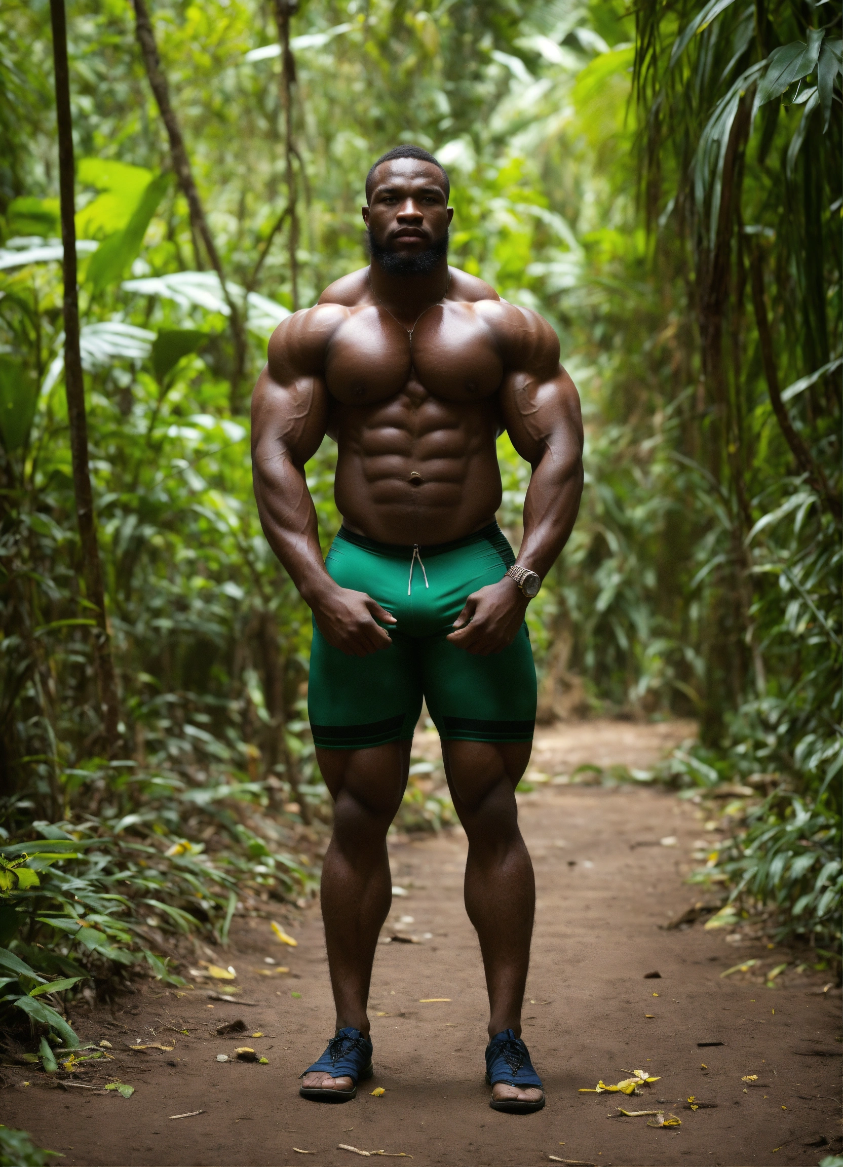 Lexica - 30-year-old man with big muscles, big bodybuilder, Congolese, body like a wrestler, in ...