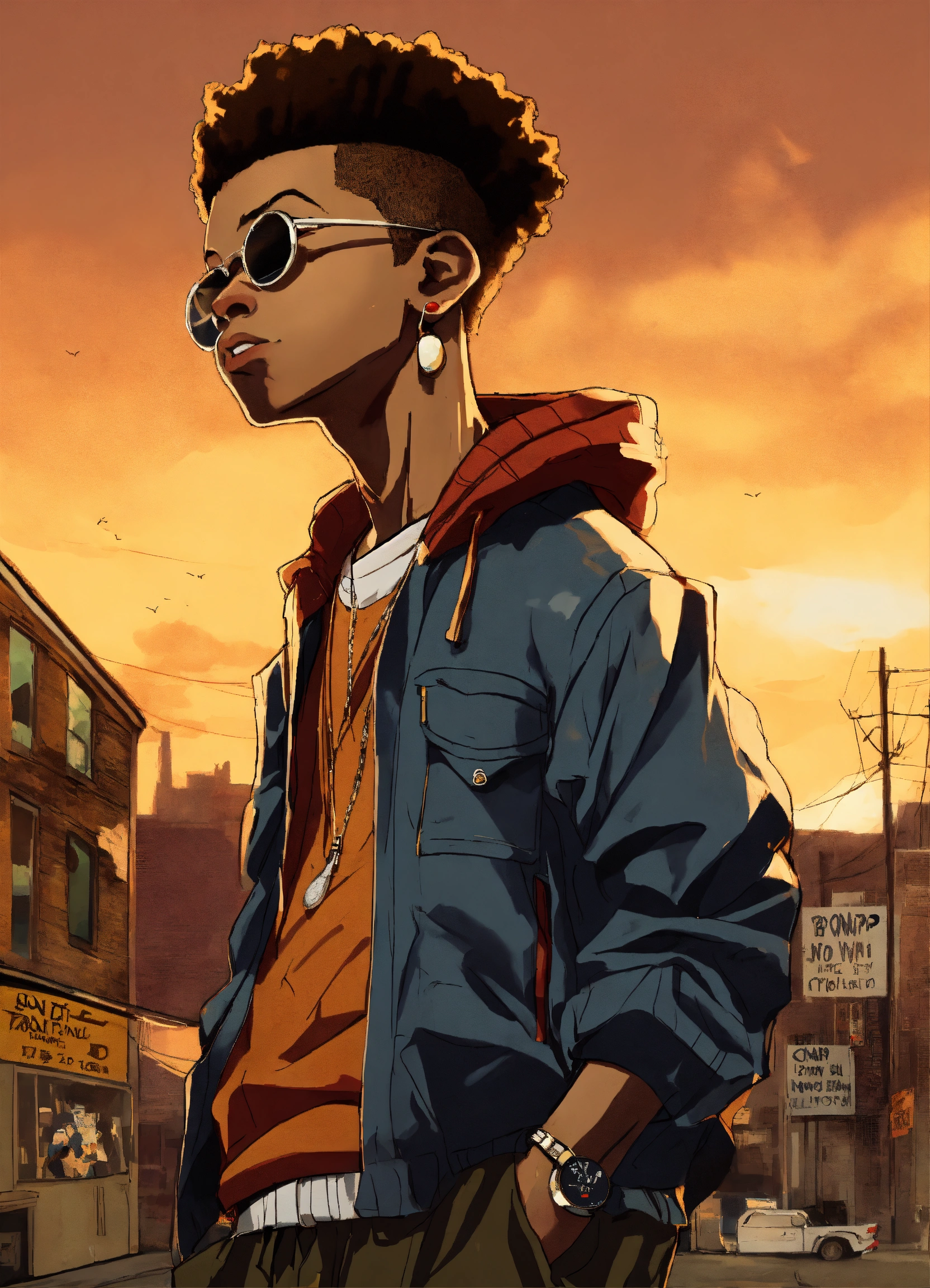 Lexica - Hip hop art style getto boys boondocks full body