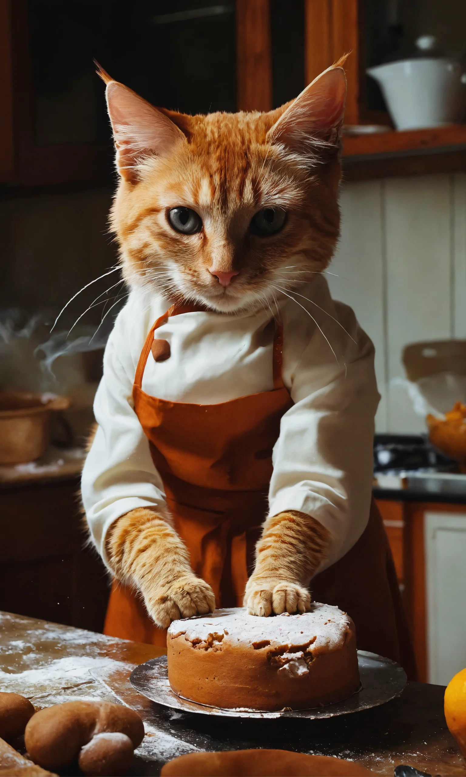 Lexica - Cat baking a cake