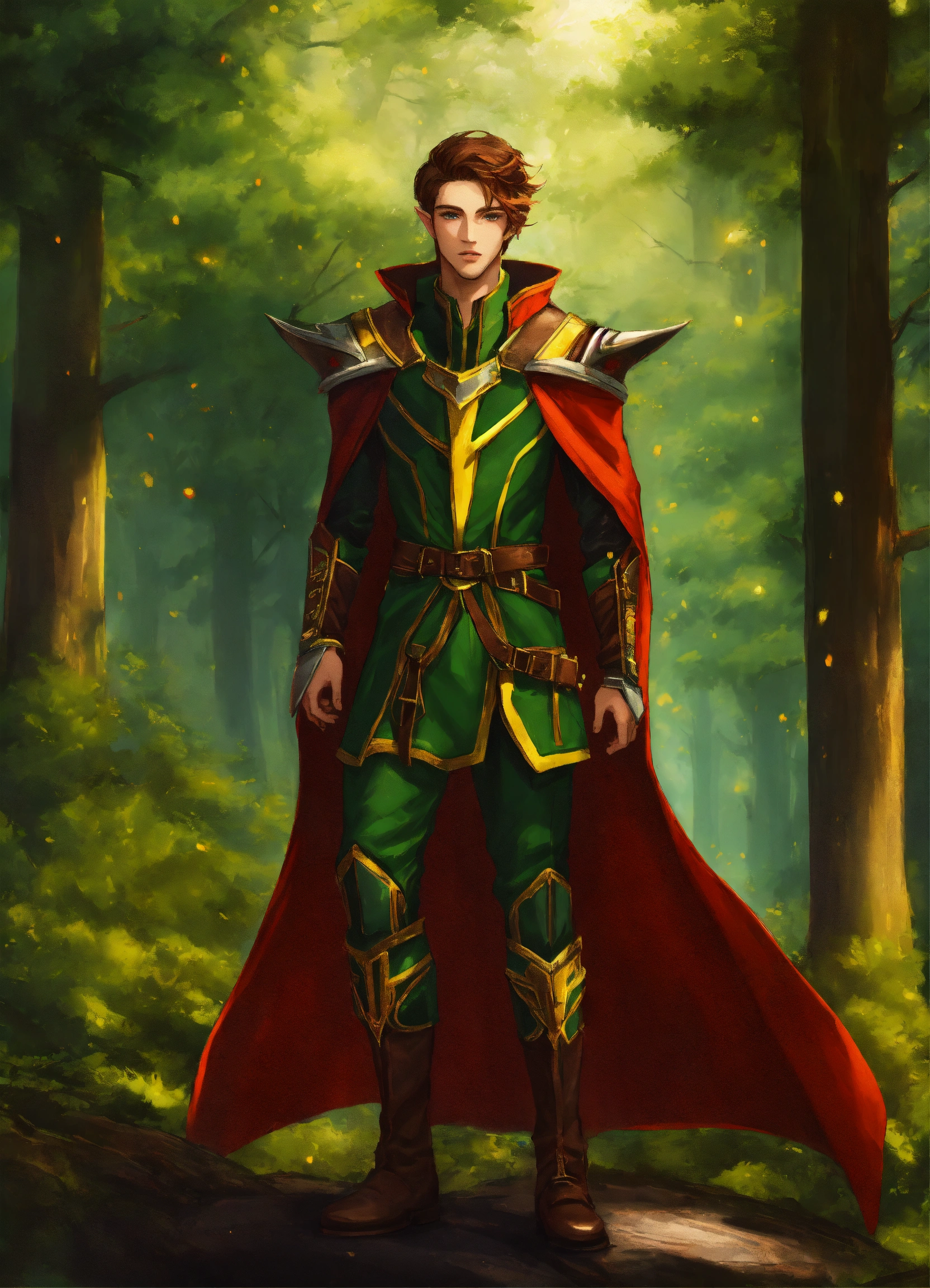 Lexica - Full body drawing of a sci fi high elf, space, dark green ...