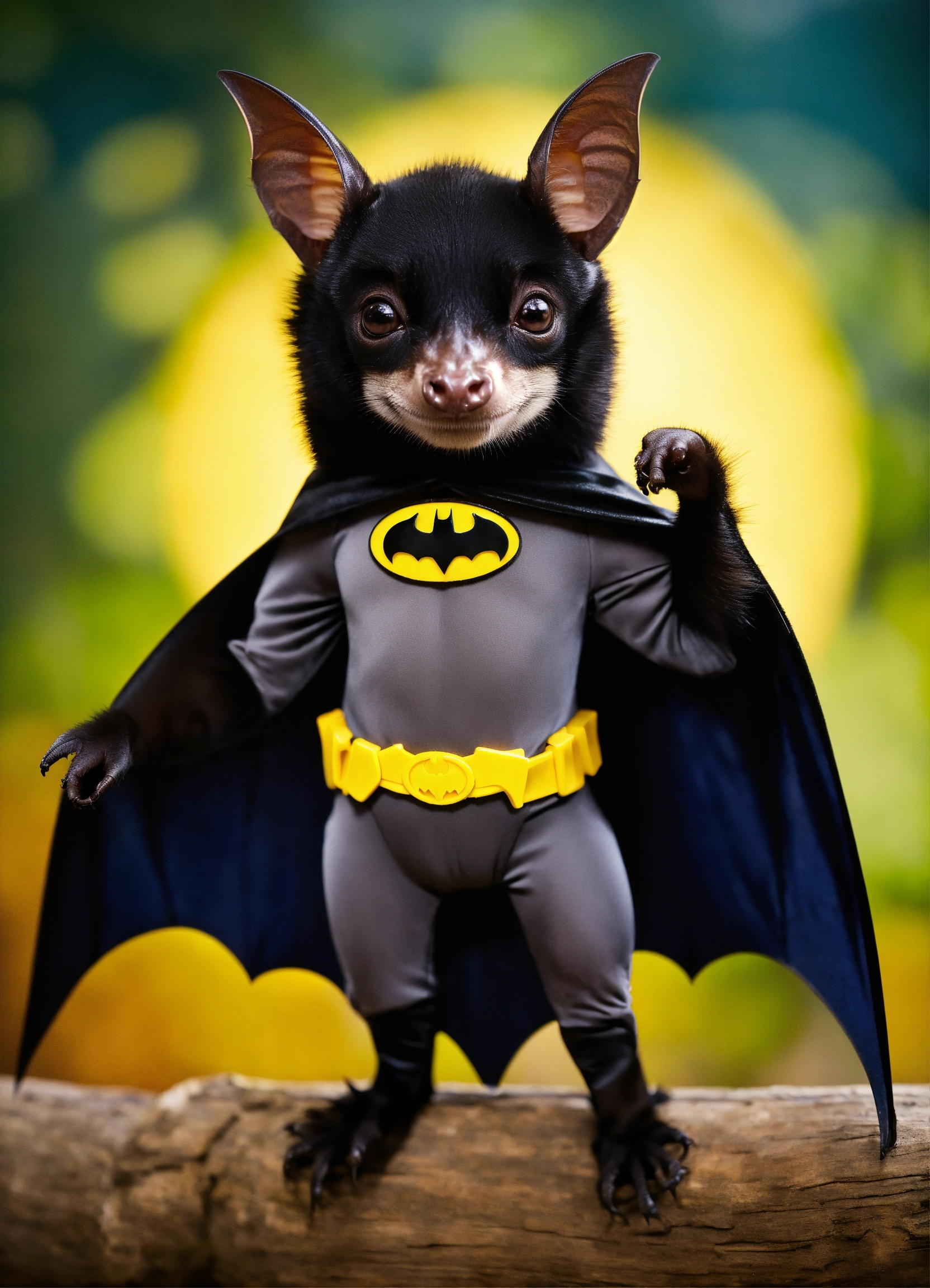 Lexica - A fruit bat dressed like batman