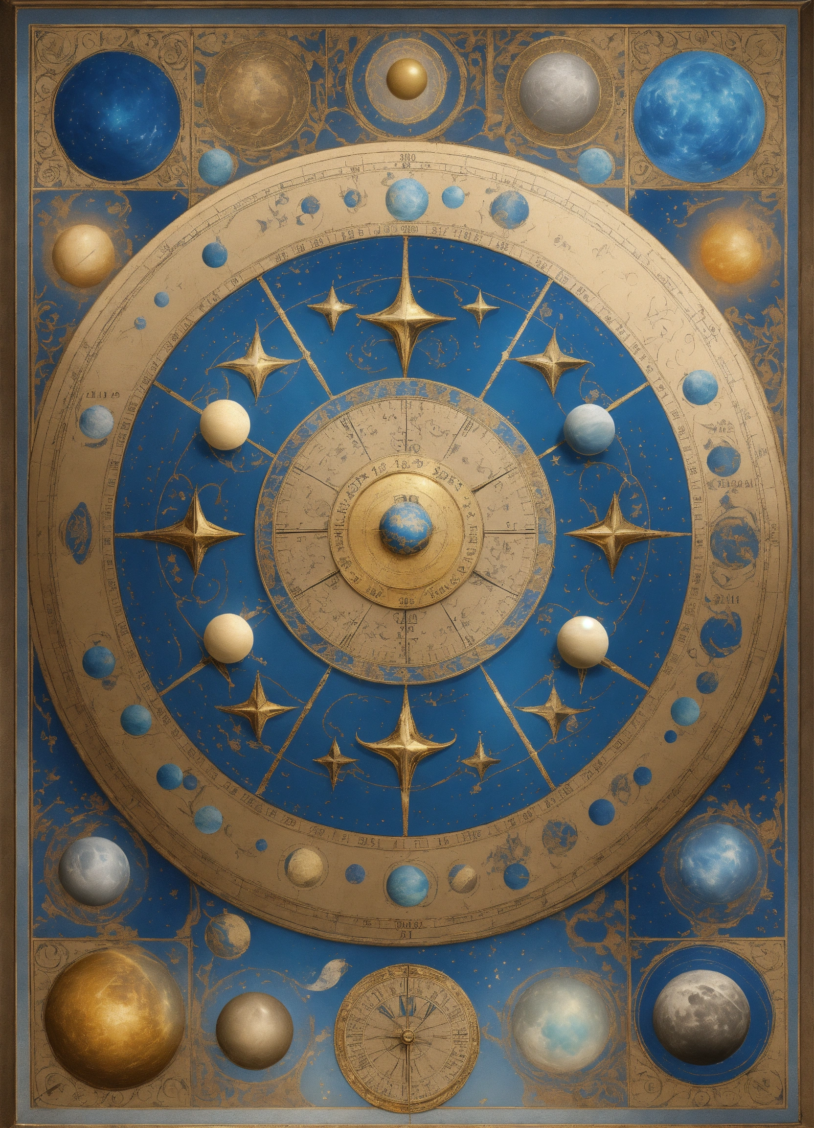Lexica - A celestial calendar with 3 moons in the colors of silver ...