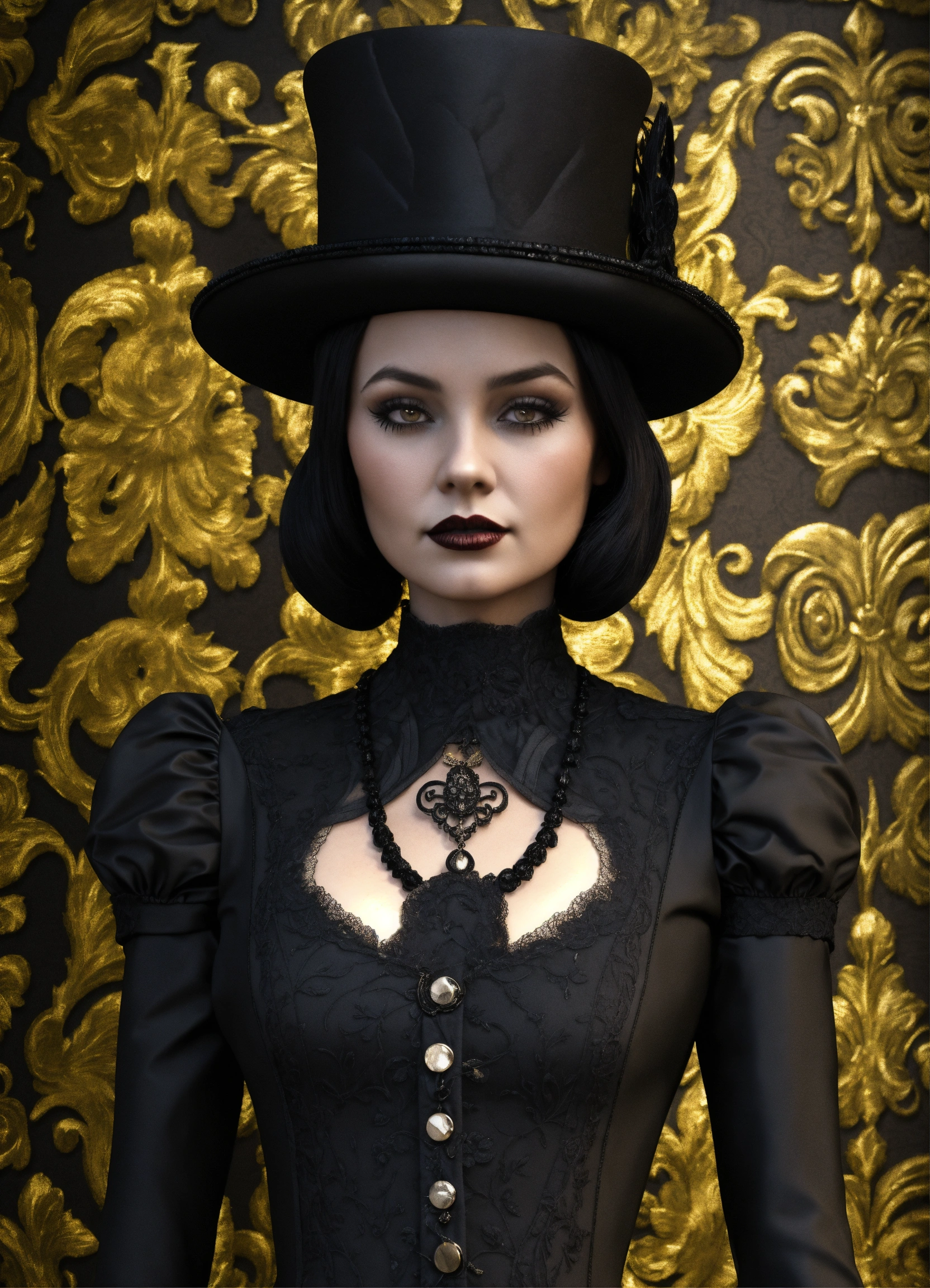 Lexica - Elaborate Gothic 52 year old version of Wednesday Adams queen ...