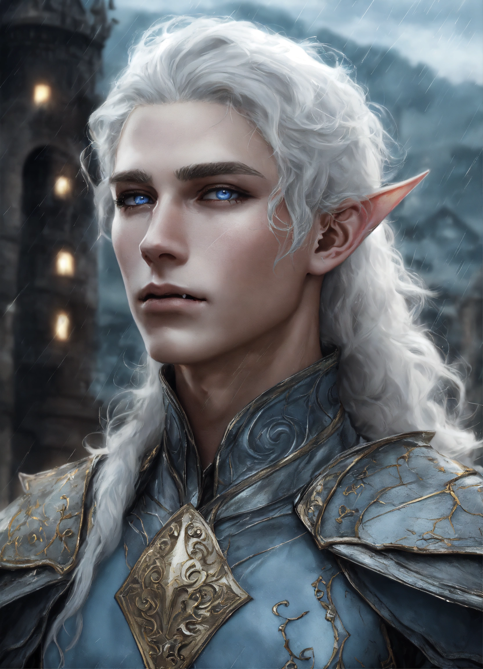 Lexica - Fantasy portrait of a ash-grey skinned elf, masculine ...