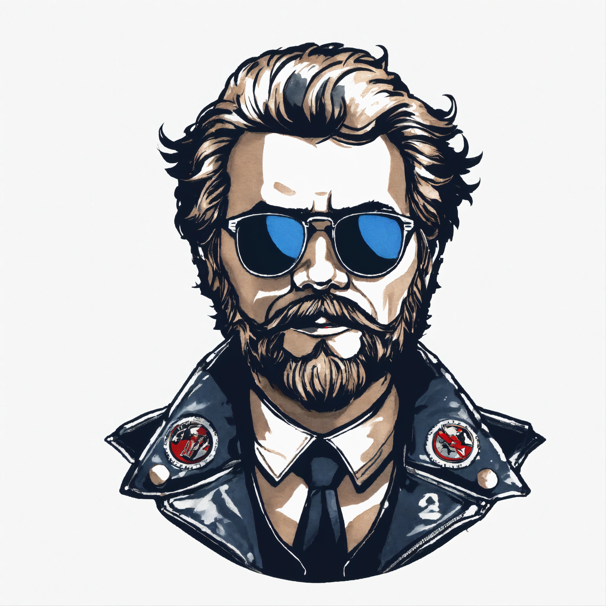 Lexica - Illustration of a cool Karl Marx in a rocker avatar, donning ...