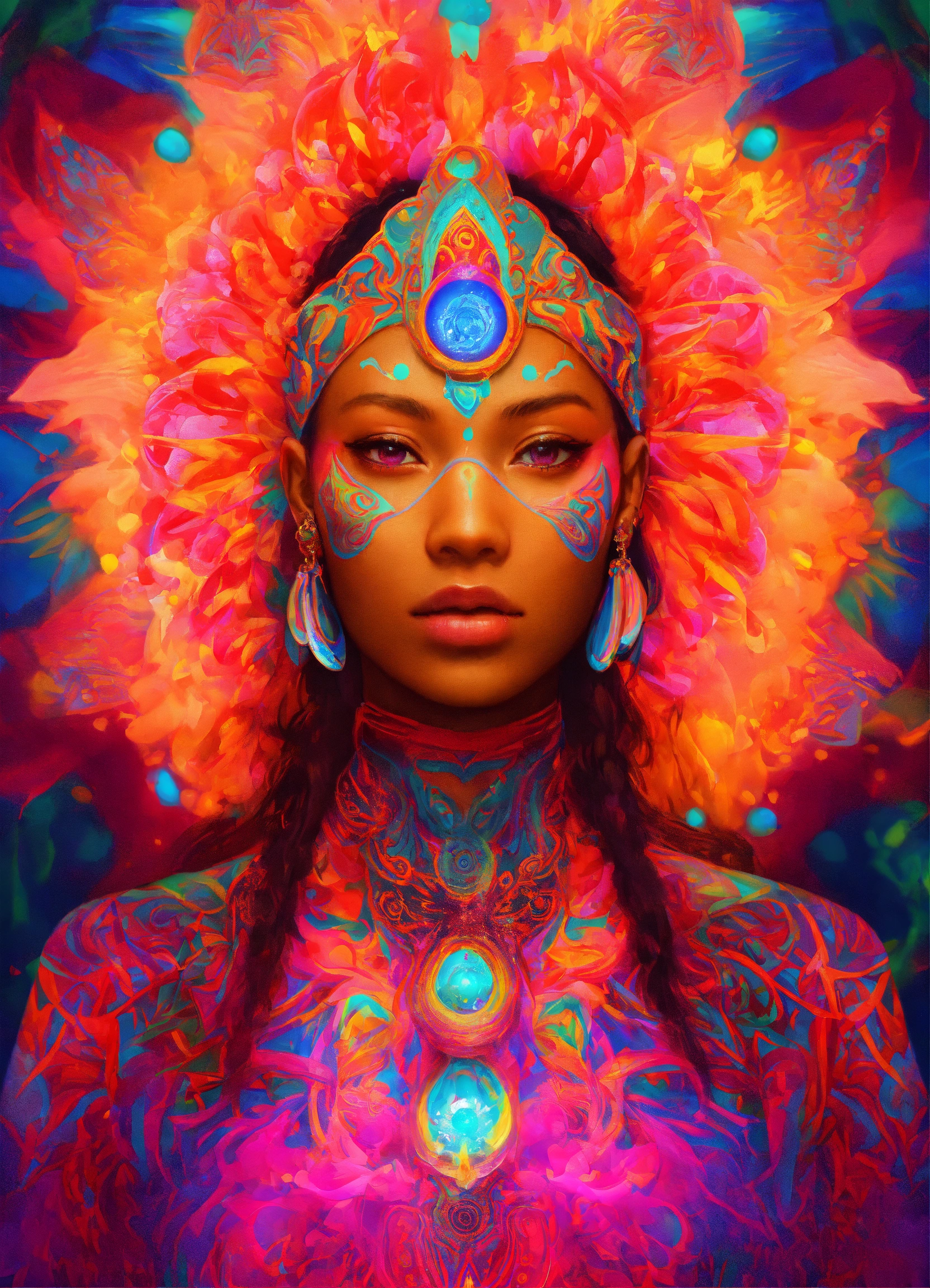 Lexica - Ayahuasca, healing, medicine spirit, feminine, glooming face ...