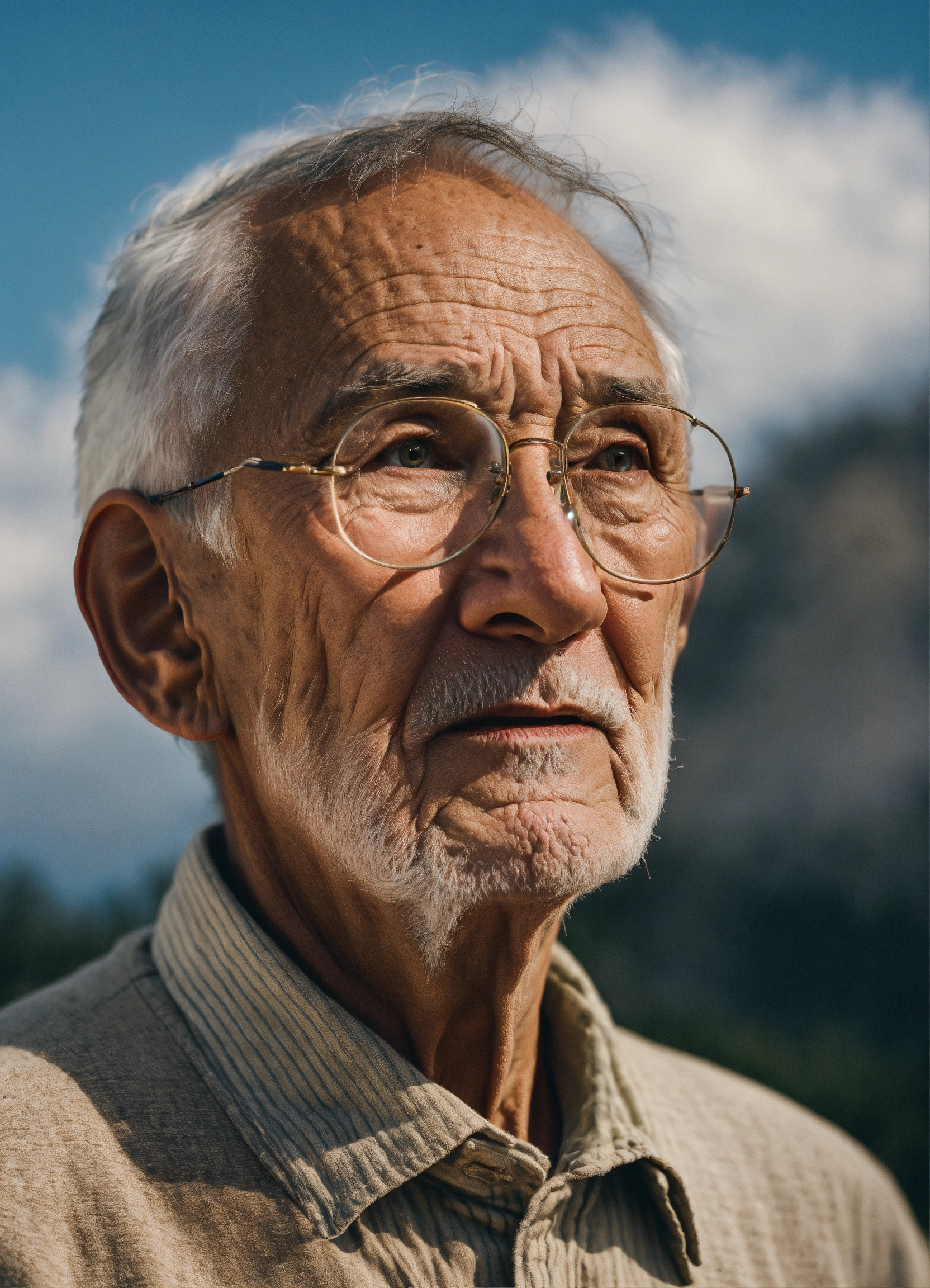 Lexica - Really old man looking up to sky