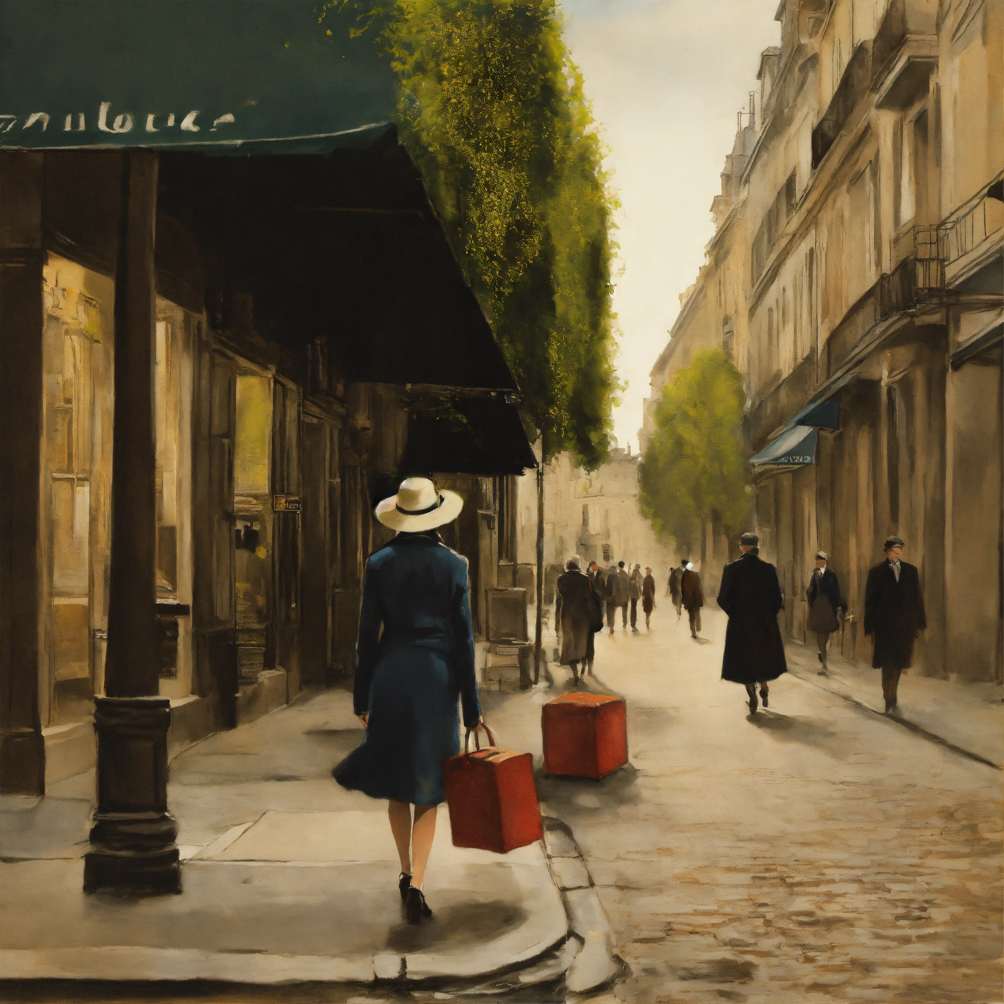 Lexica - Woman walking in the street in France illustration style ...