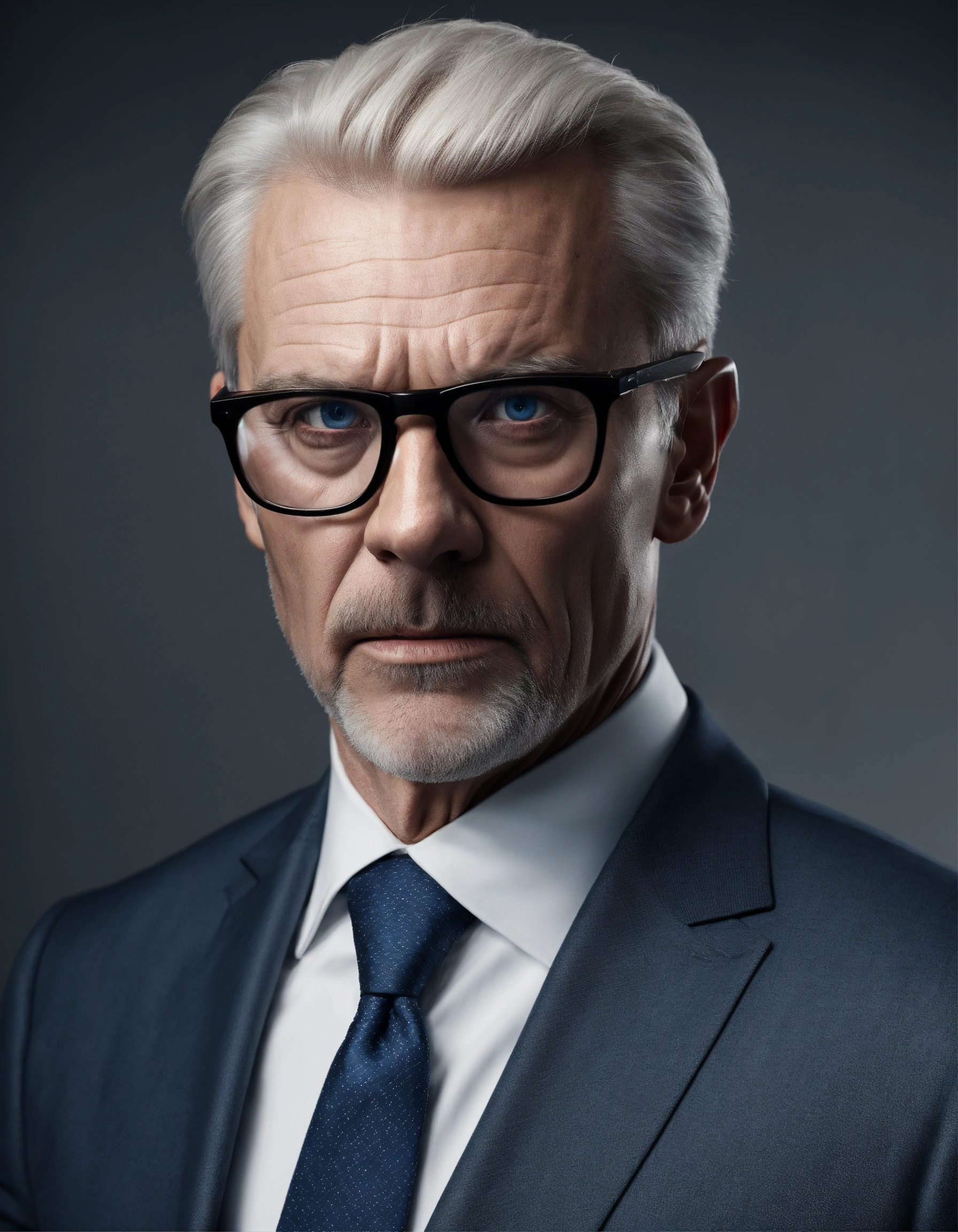 Lexica - A realistic photo of scary 55 years old man with deep blue ...