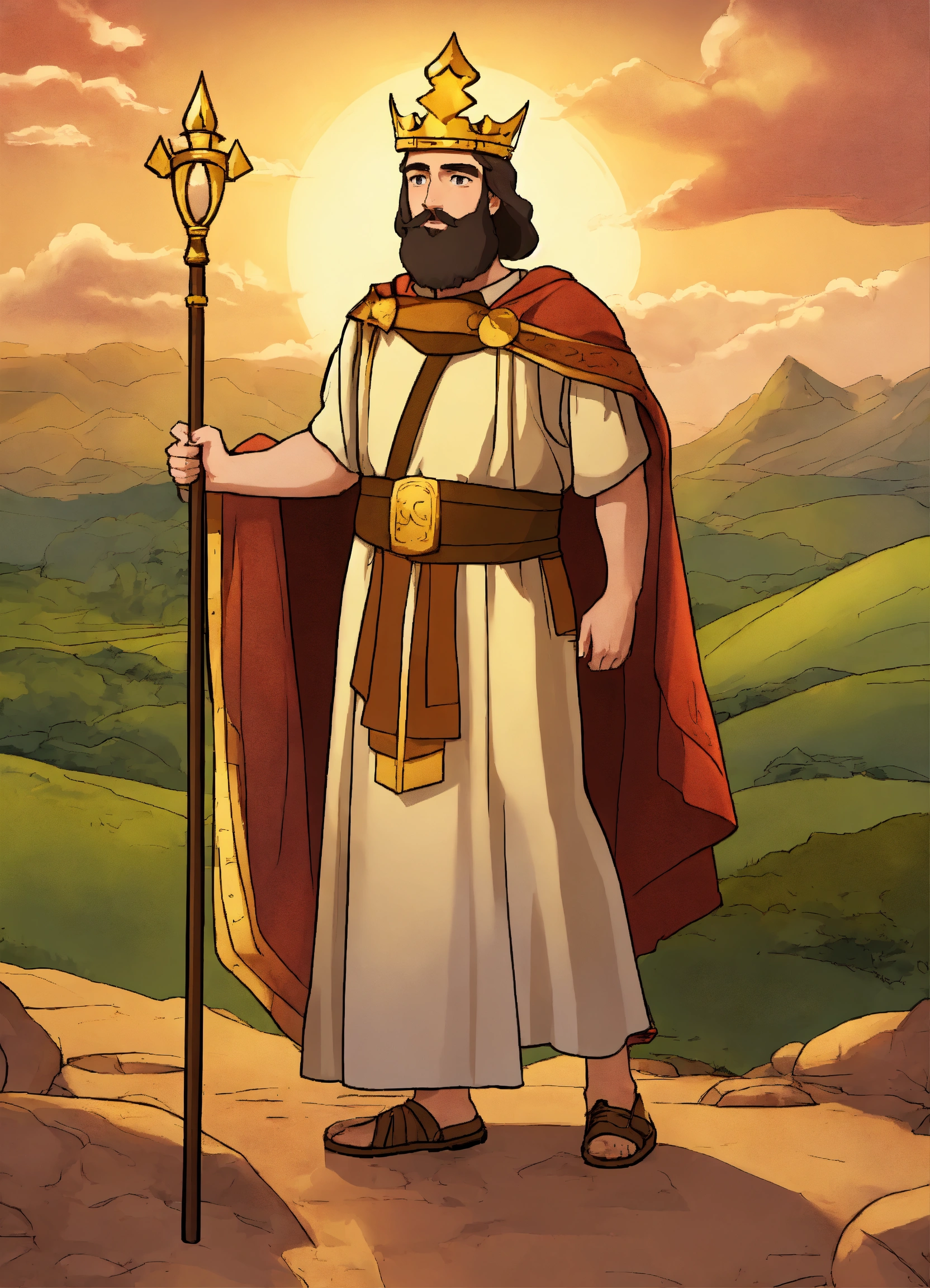 Lexica - 25 year old king david from the bible, 2d cartoon