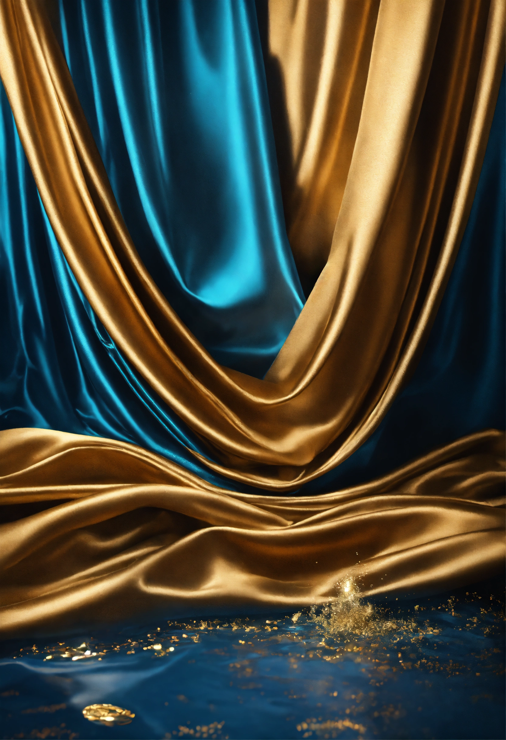 Lexica - Luxury blue silk background, minimum ripple, add gold ...