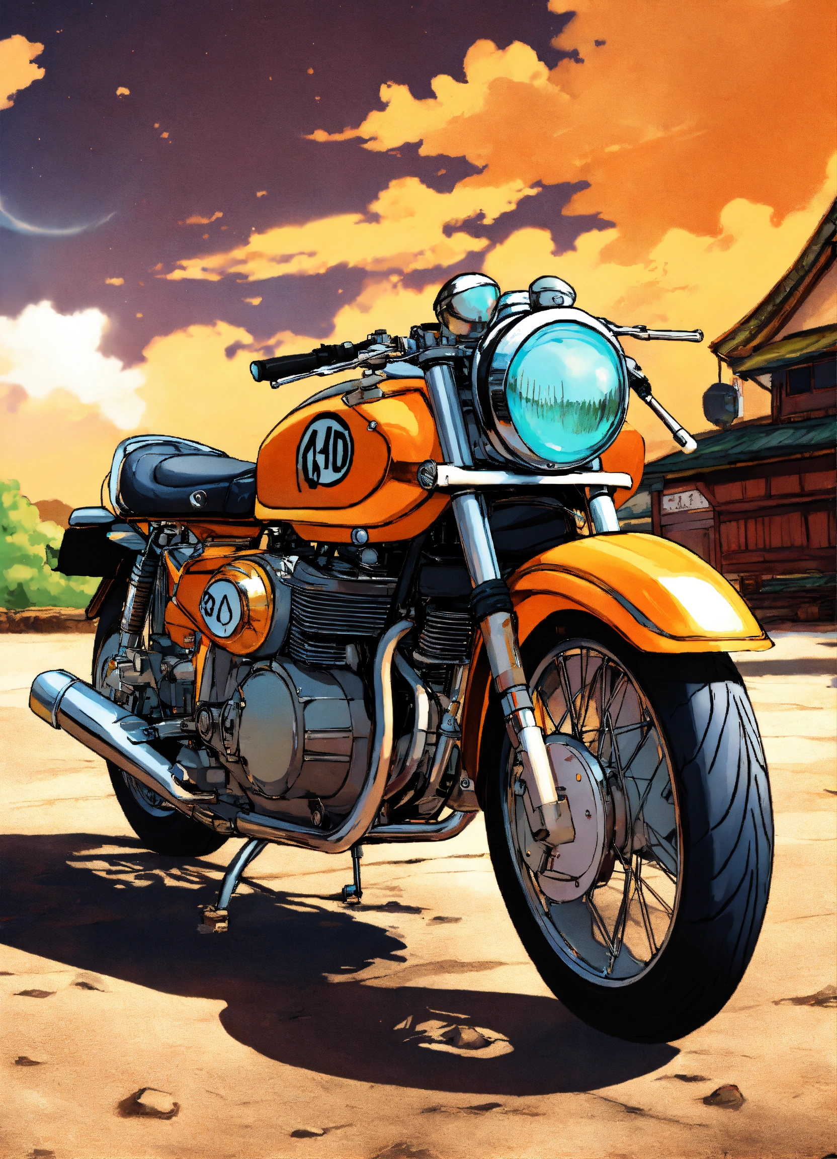 Lexica - Old anime style Motorcycle in DRAGON BALL style