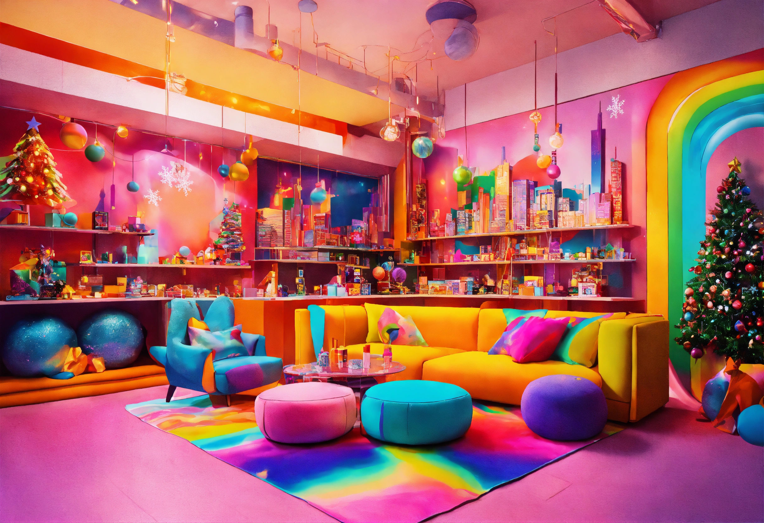 Lexica - A 90s Lisa Frank inspired interior design, a city loft in ...