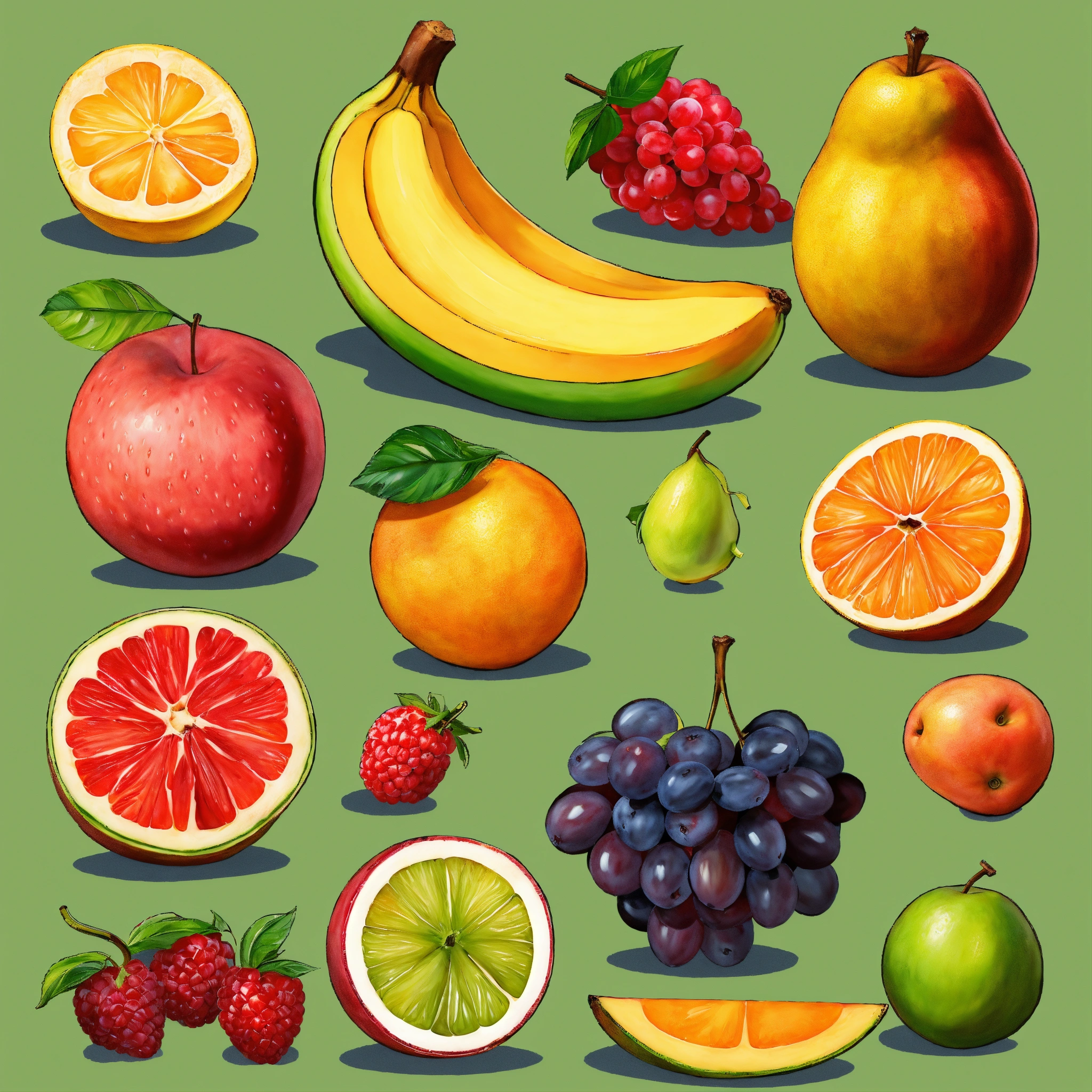 Lexica - Various fruits props, separate isolate objects, realistic ...