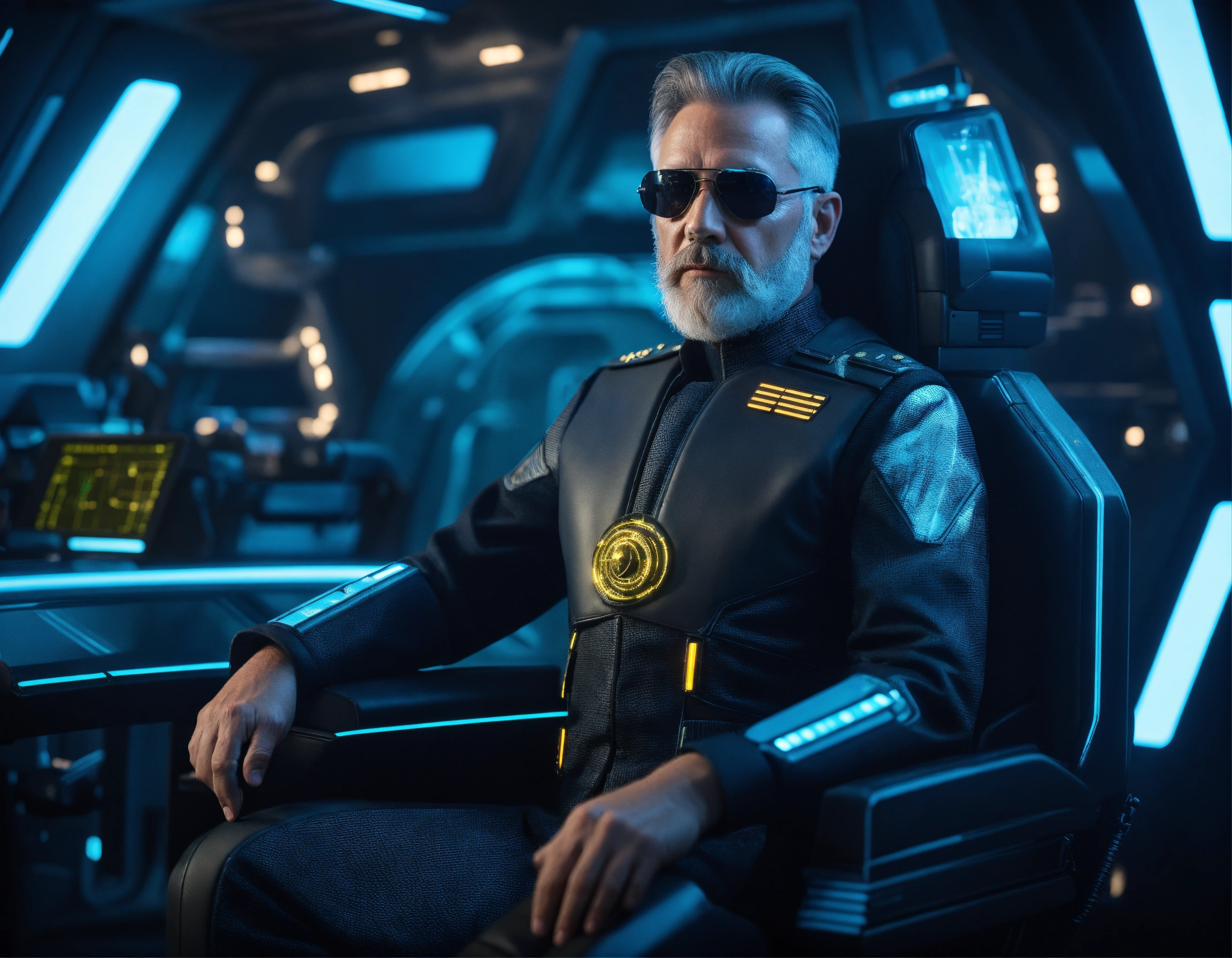 Lexica - 50 year old masculine star commander general with trim beard ...