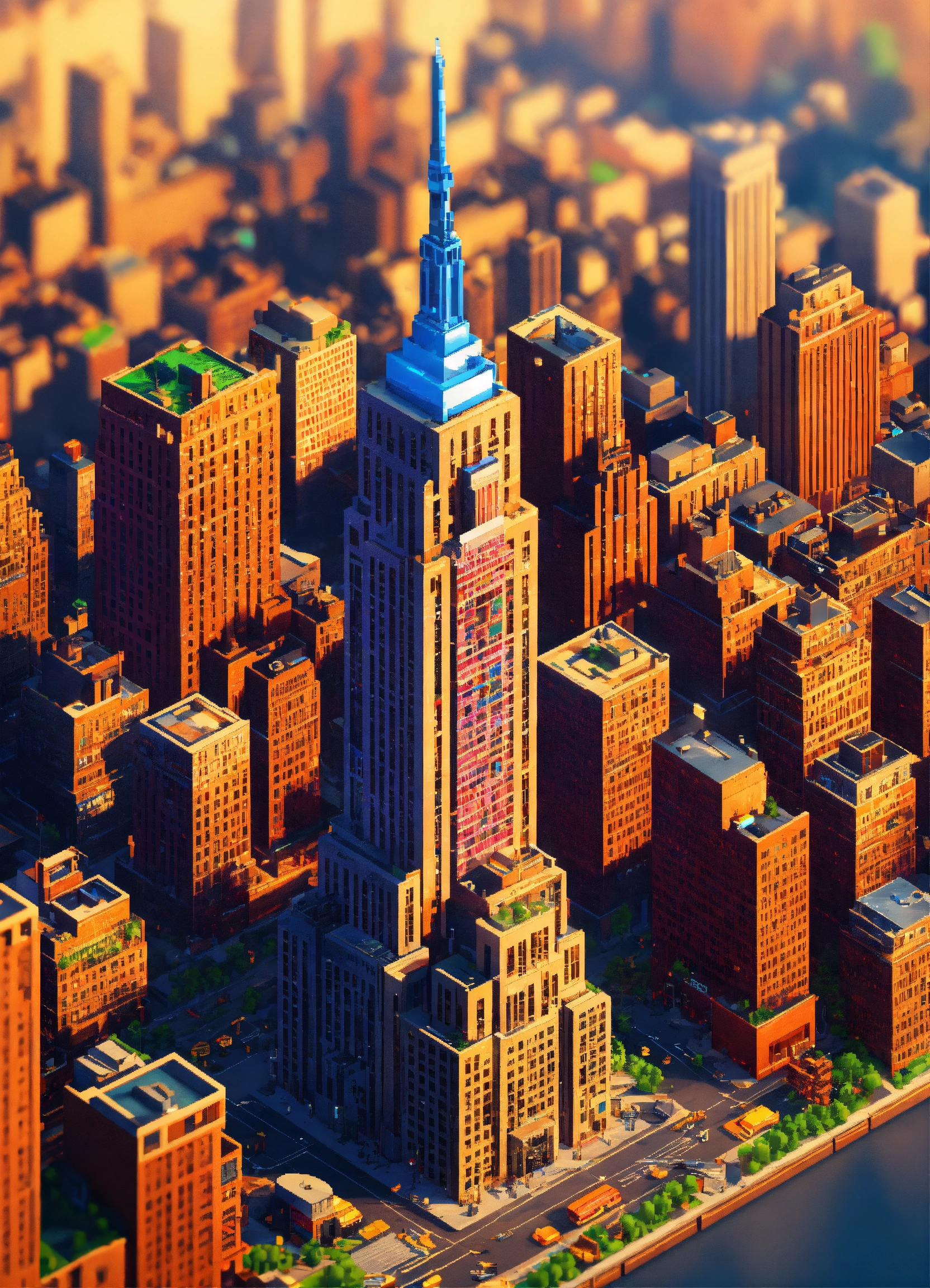 Lexica - Detailed isometric writing of NEW YORK CITY, pixel art, unreal ...