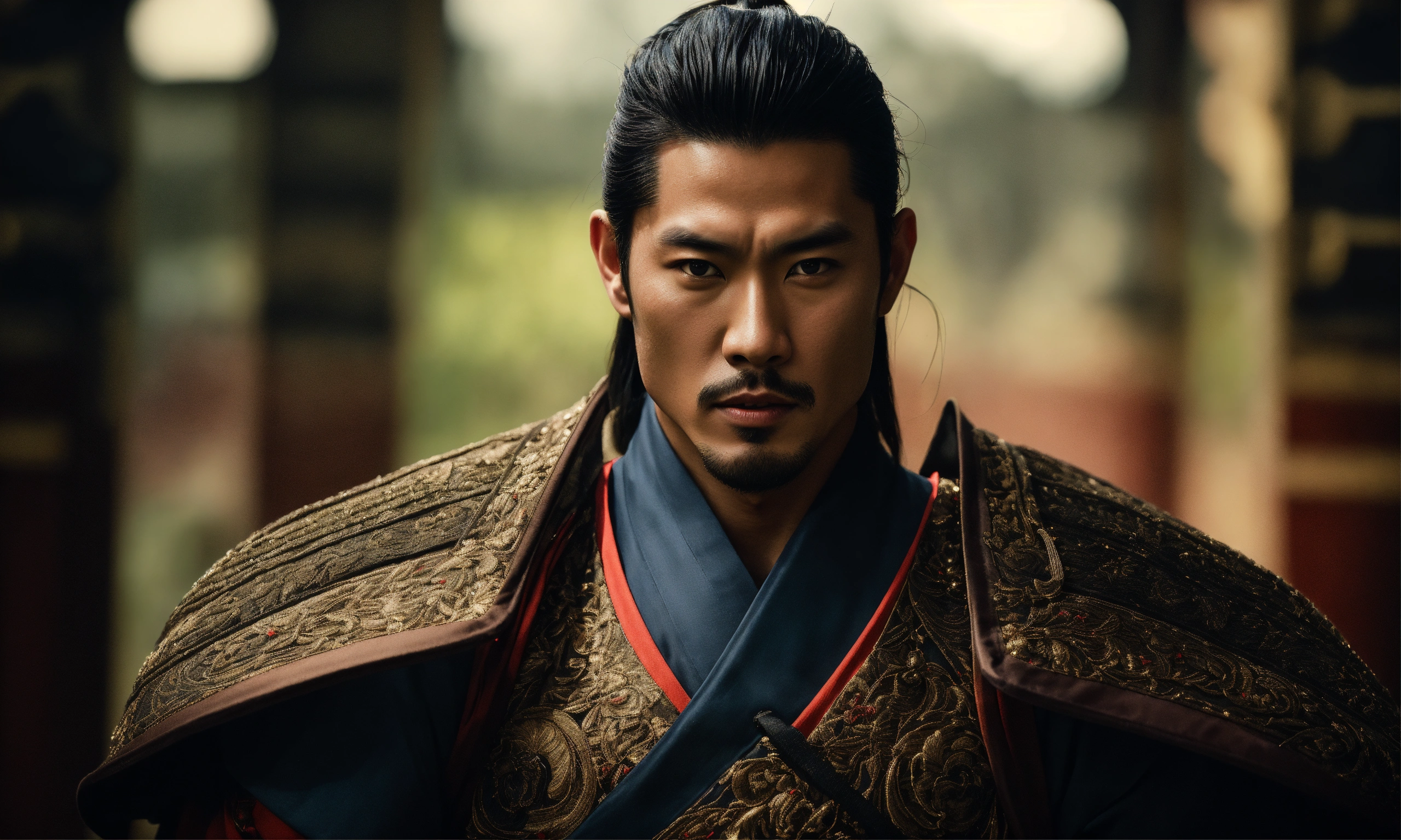 Lexica - Text portrait of a stunningly handsome Asian samurai with ...