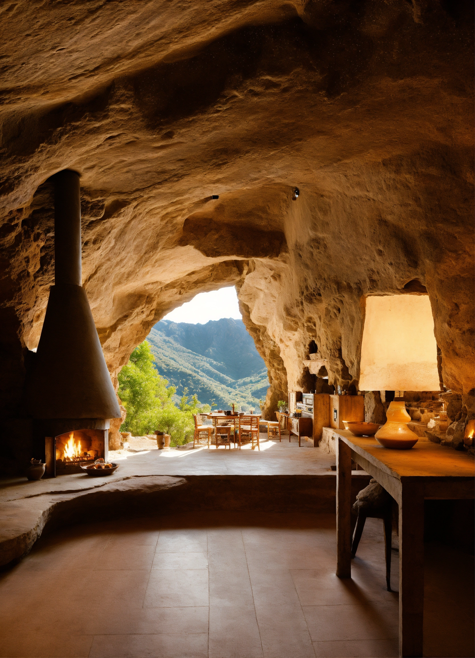 Lexica - Beautiful Cave house embedded into a Mountain