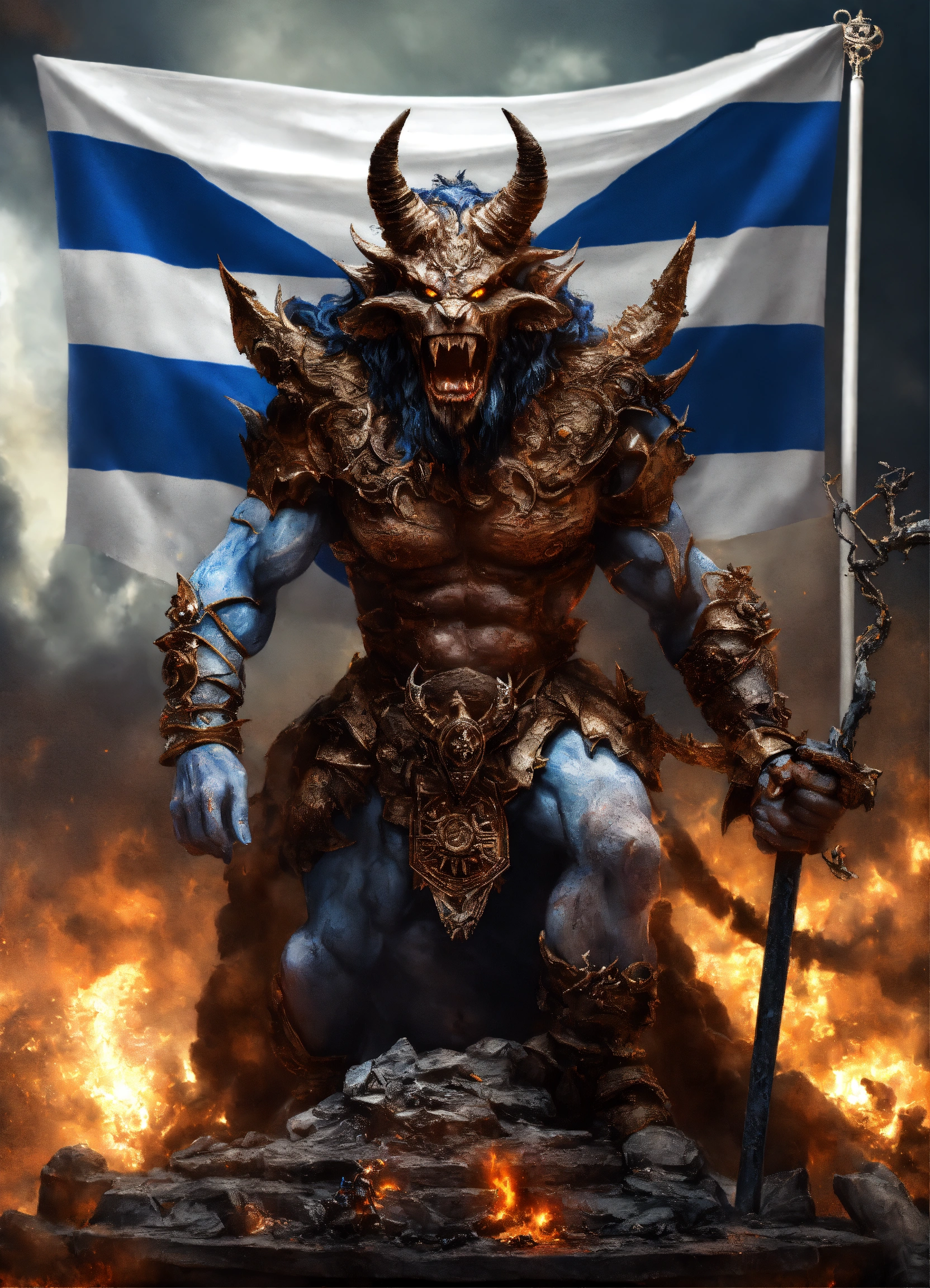 Lexica - Evil demonic Israel demon with an Israeli flag beast with an ...