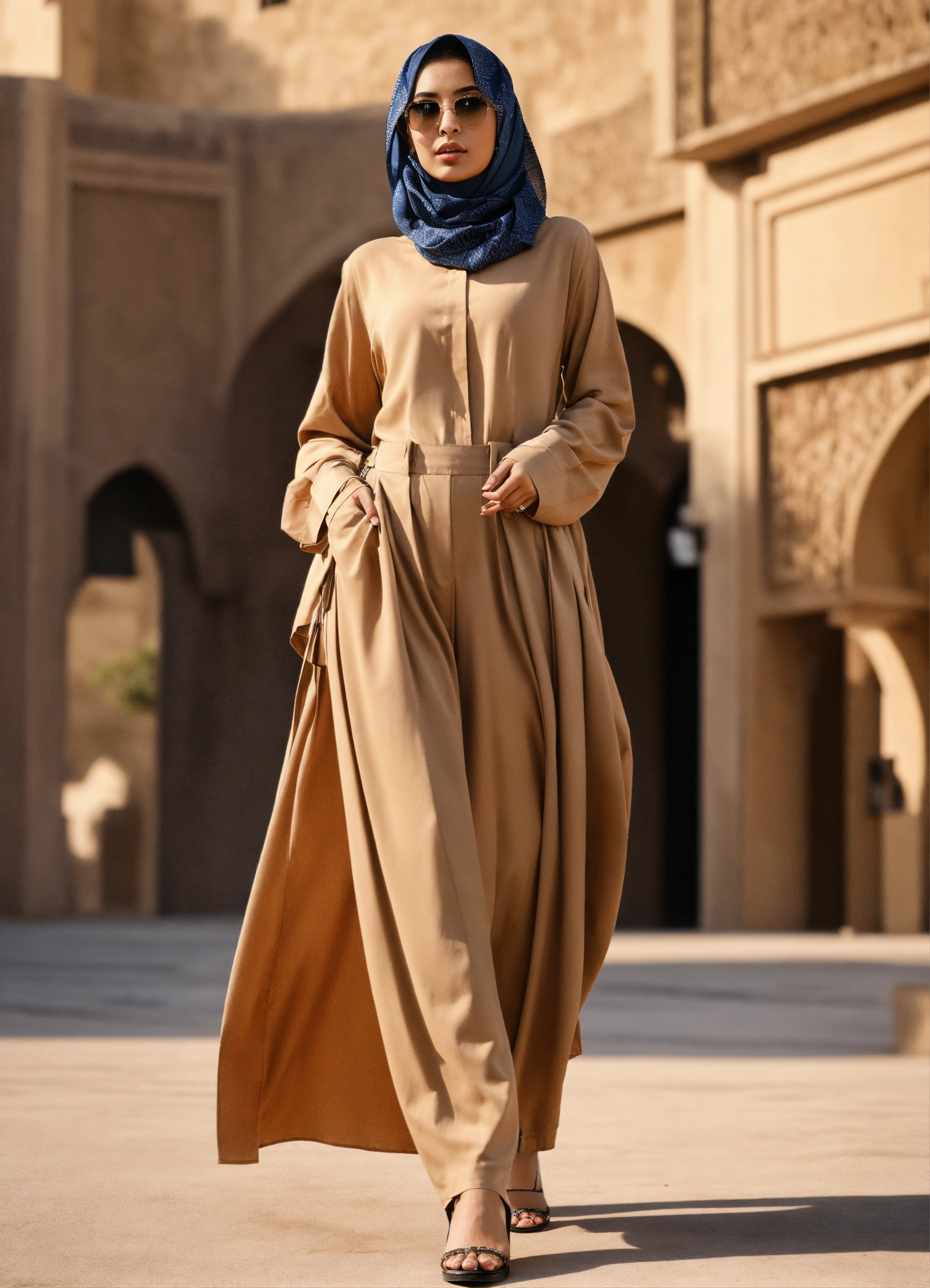Lexica - A kuwaiti woman wearing a fashionable long shirt pleat and ...