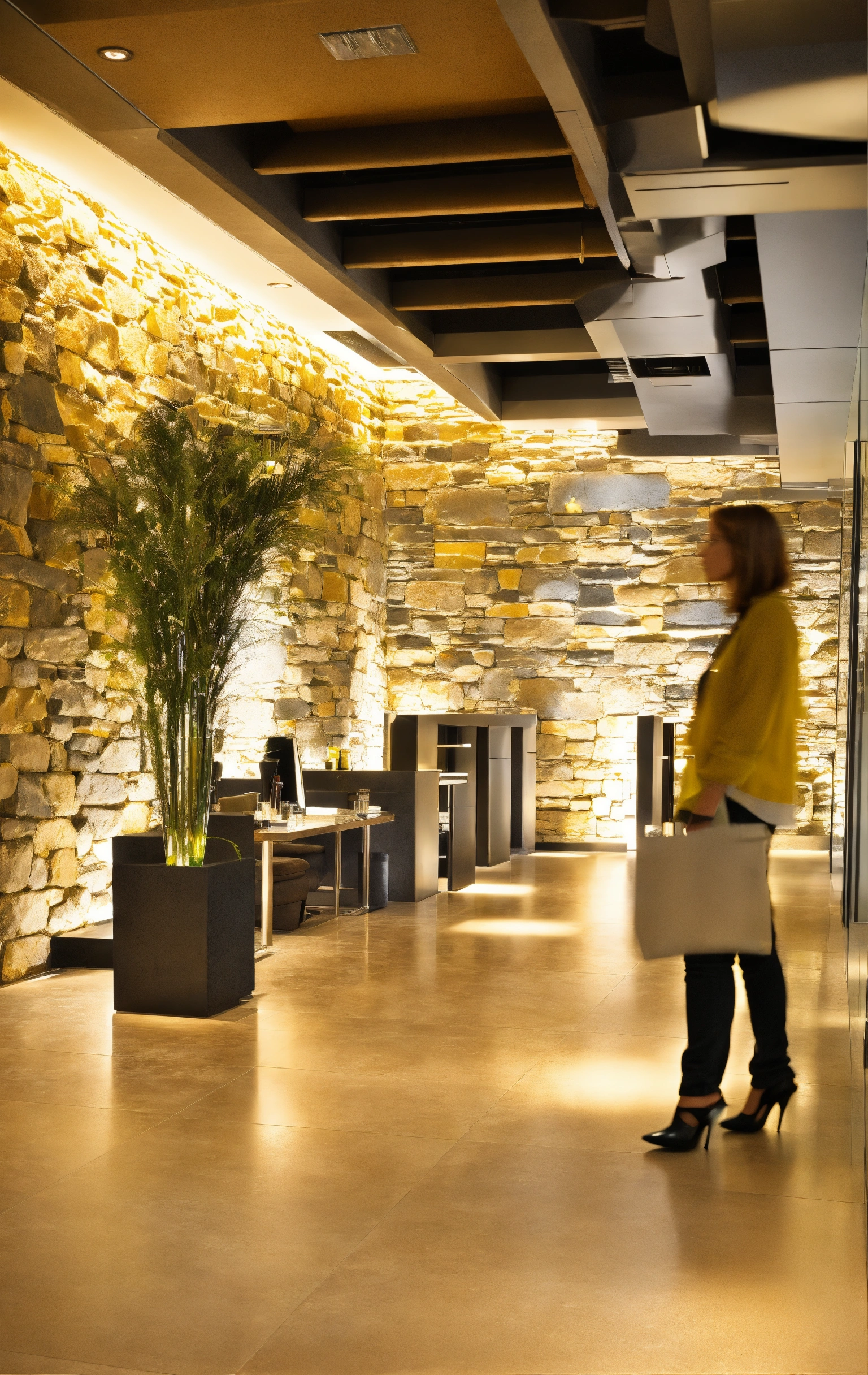 Lexica - Airport corridor, one side of the corridor full height glass ...