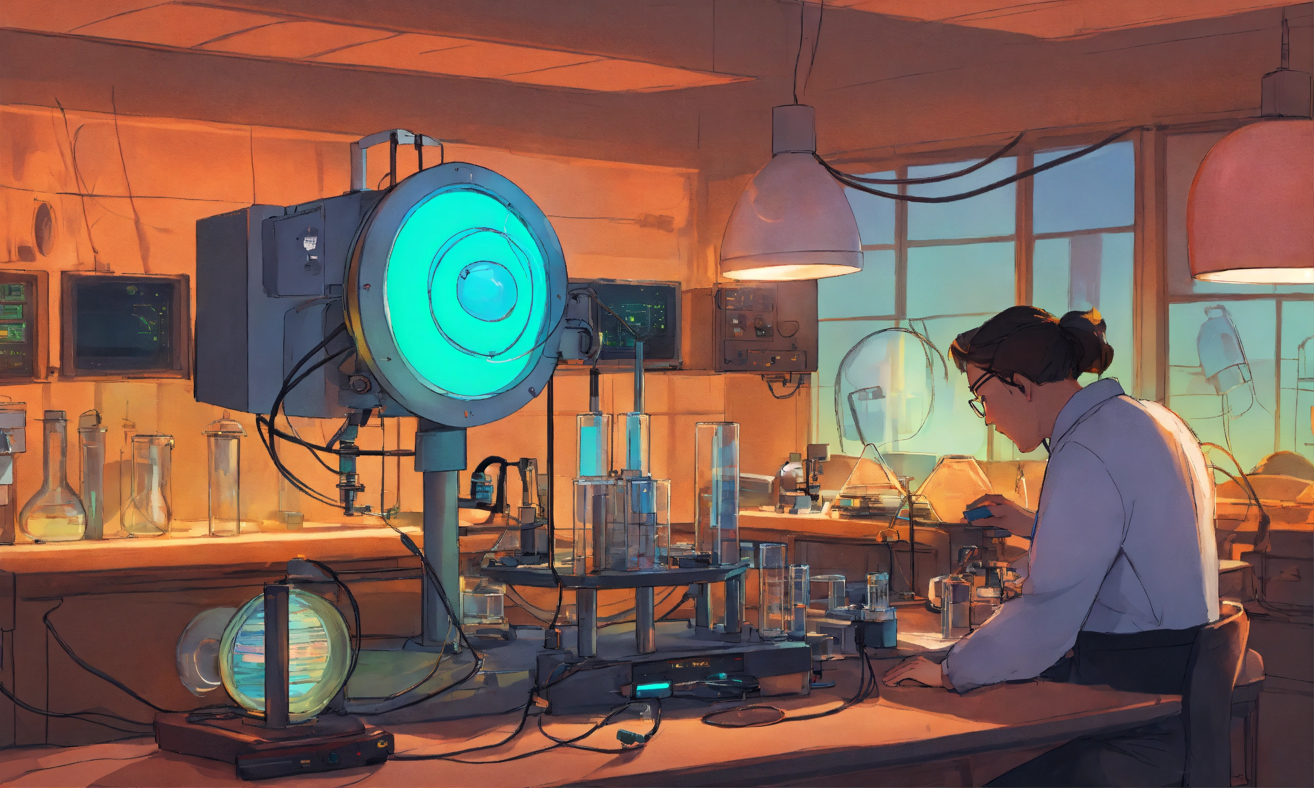 Lexica - Illustrate a makeshift lab with a scientist experimenting with ...