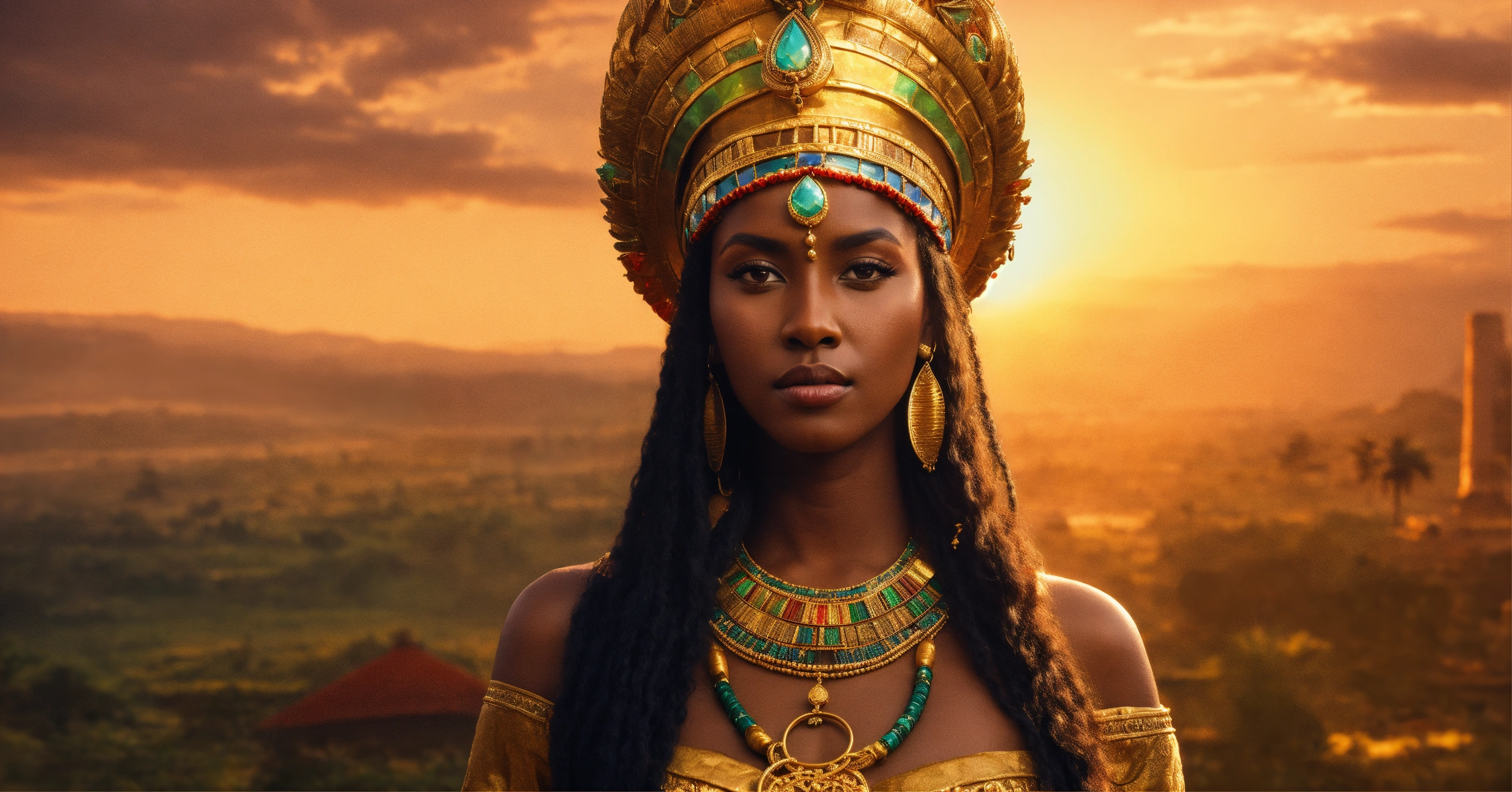 Lexica - Illustrate a view of Queen Tiye as an Ethiopian Queen. Fantasy ...