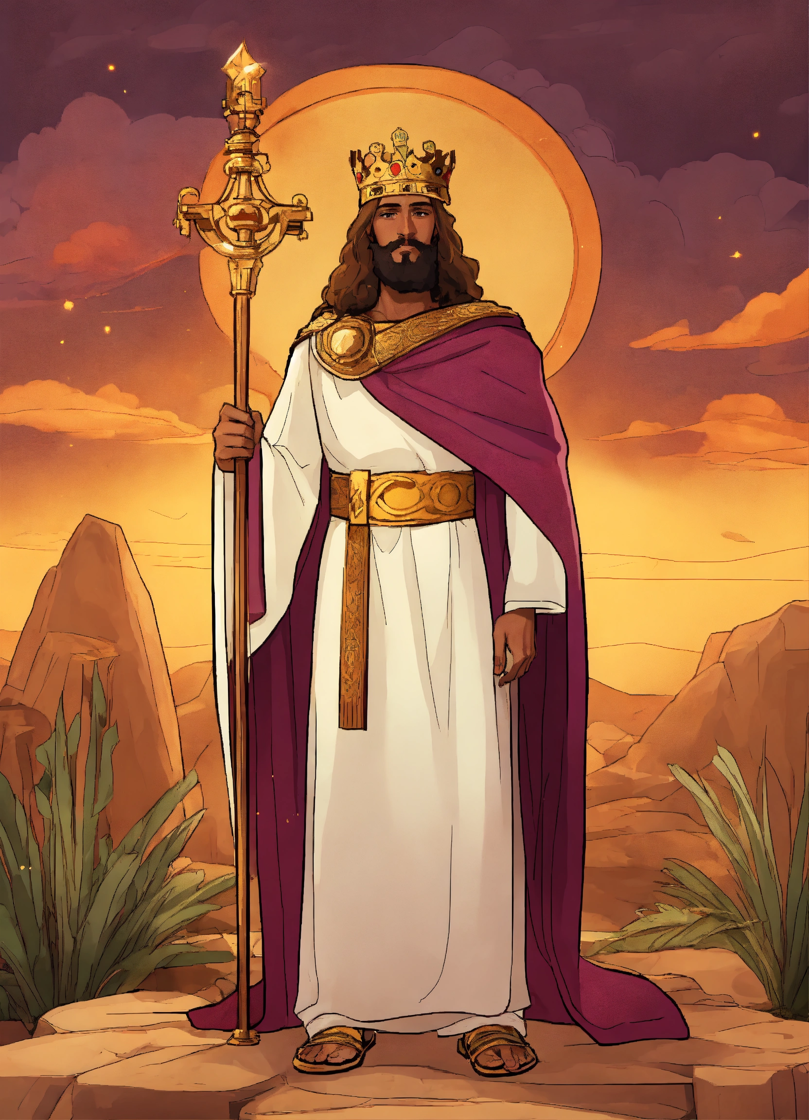 Lexica - 25 year old king solomon from the bible, 2d cartoon