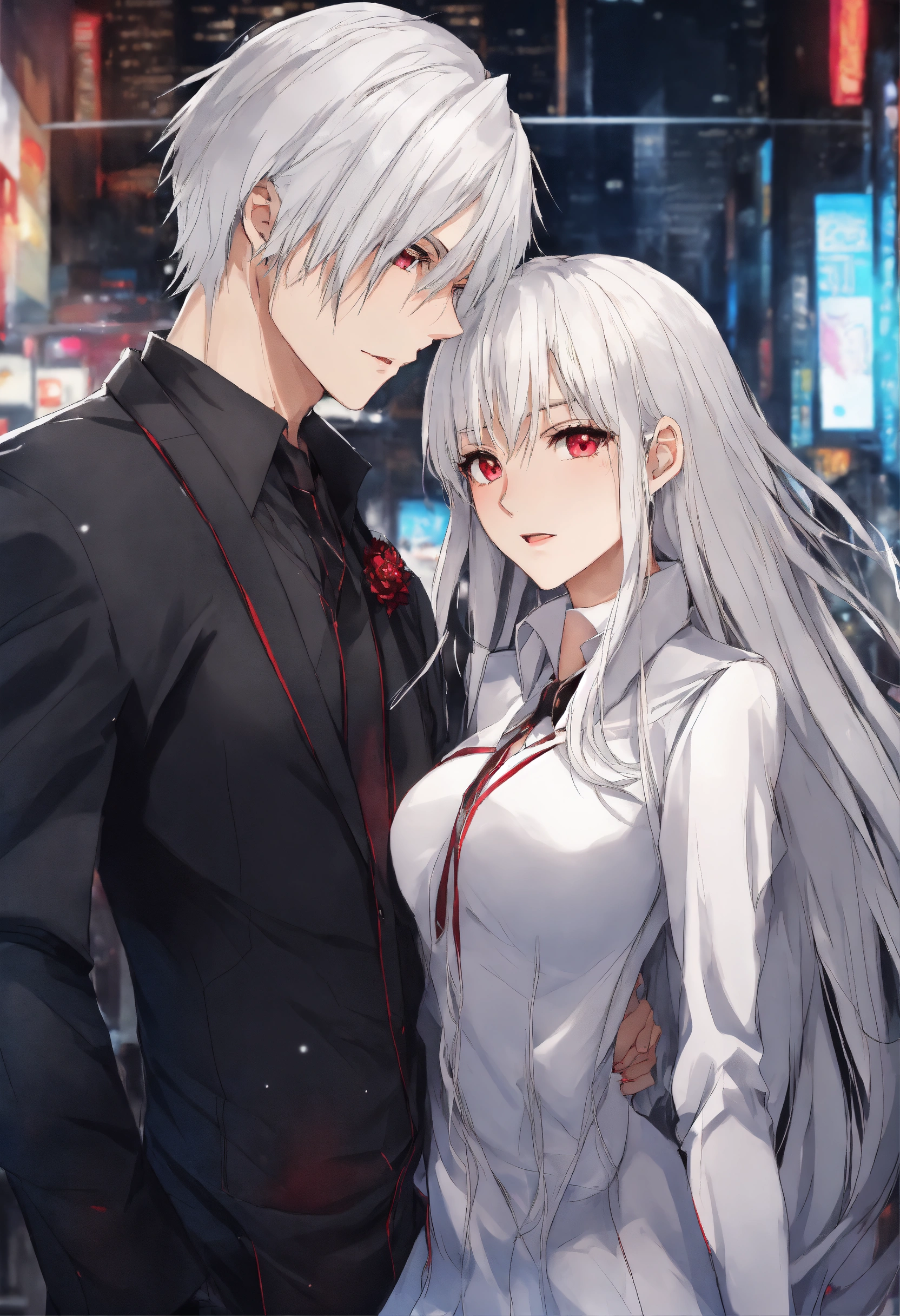 Lexica - Guy and girl 20 years old. twins. The girl has white long ...