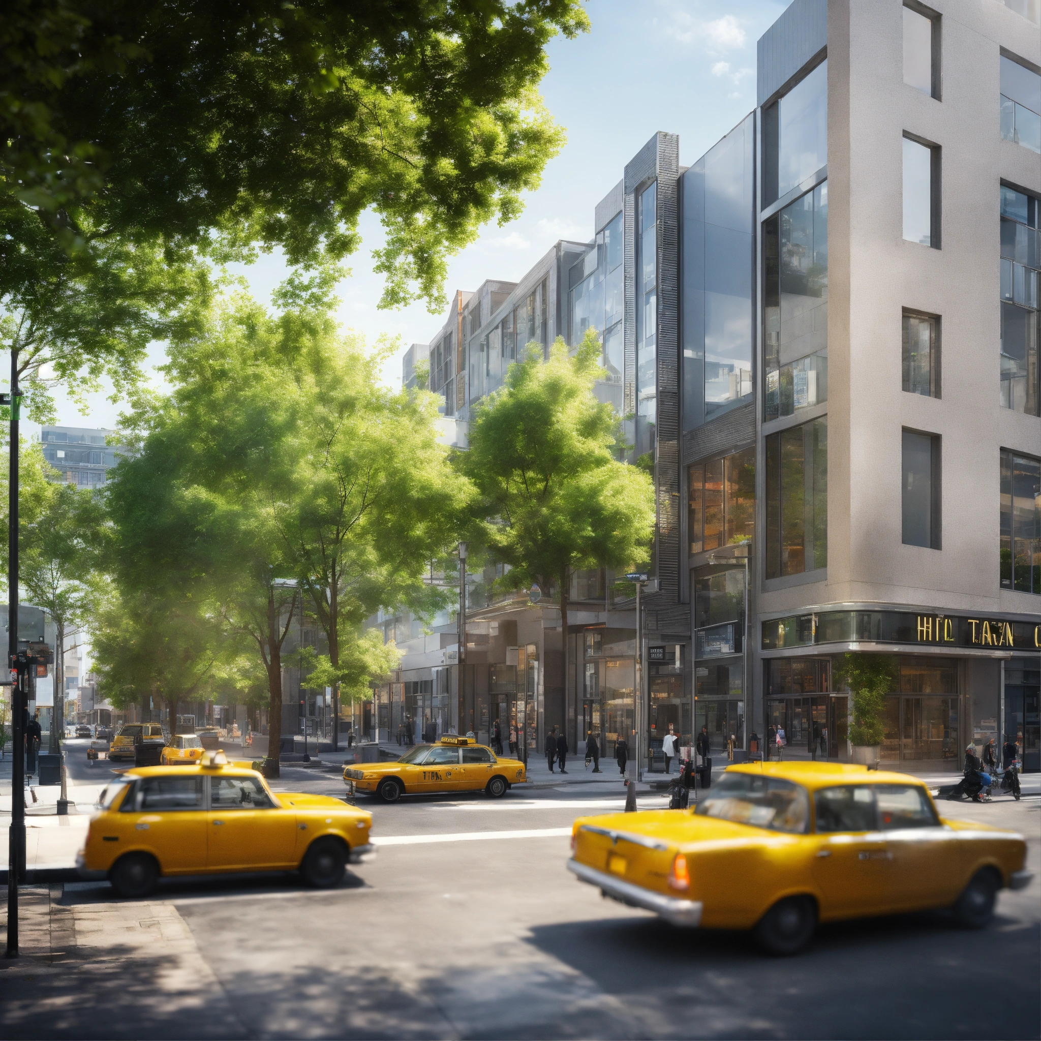 Lexica - Photographic, ultrarealistic, street level view of a modern ...
