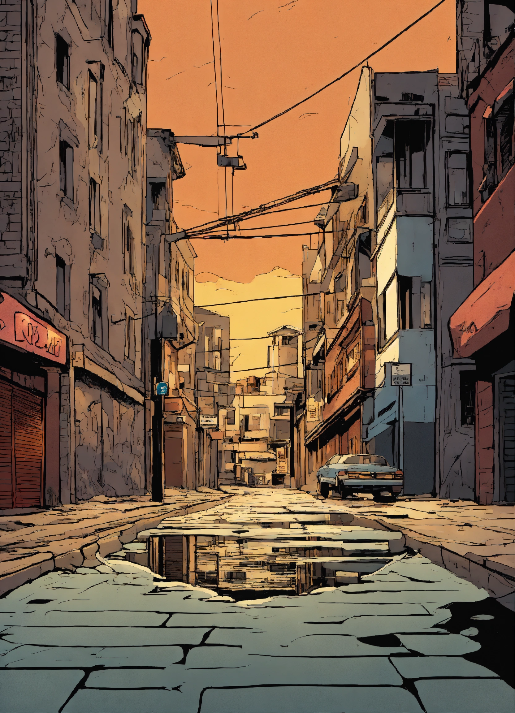 Lexica - Drain on the street. Comic style