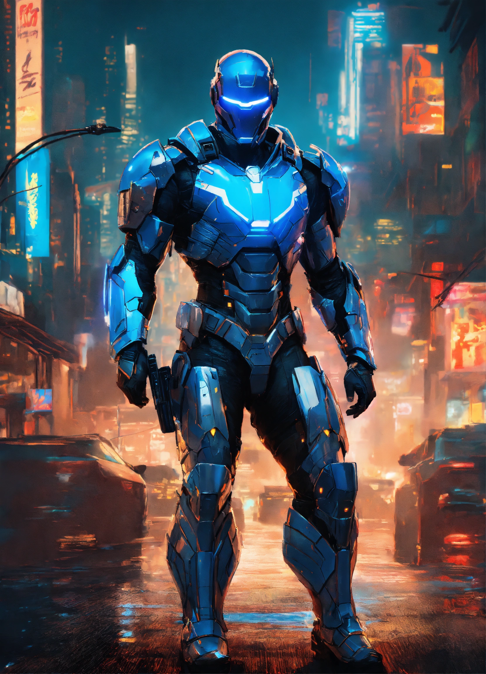 Lexica - Futuristic superhero, wearing a sleek and slim suit of armor ...