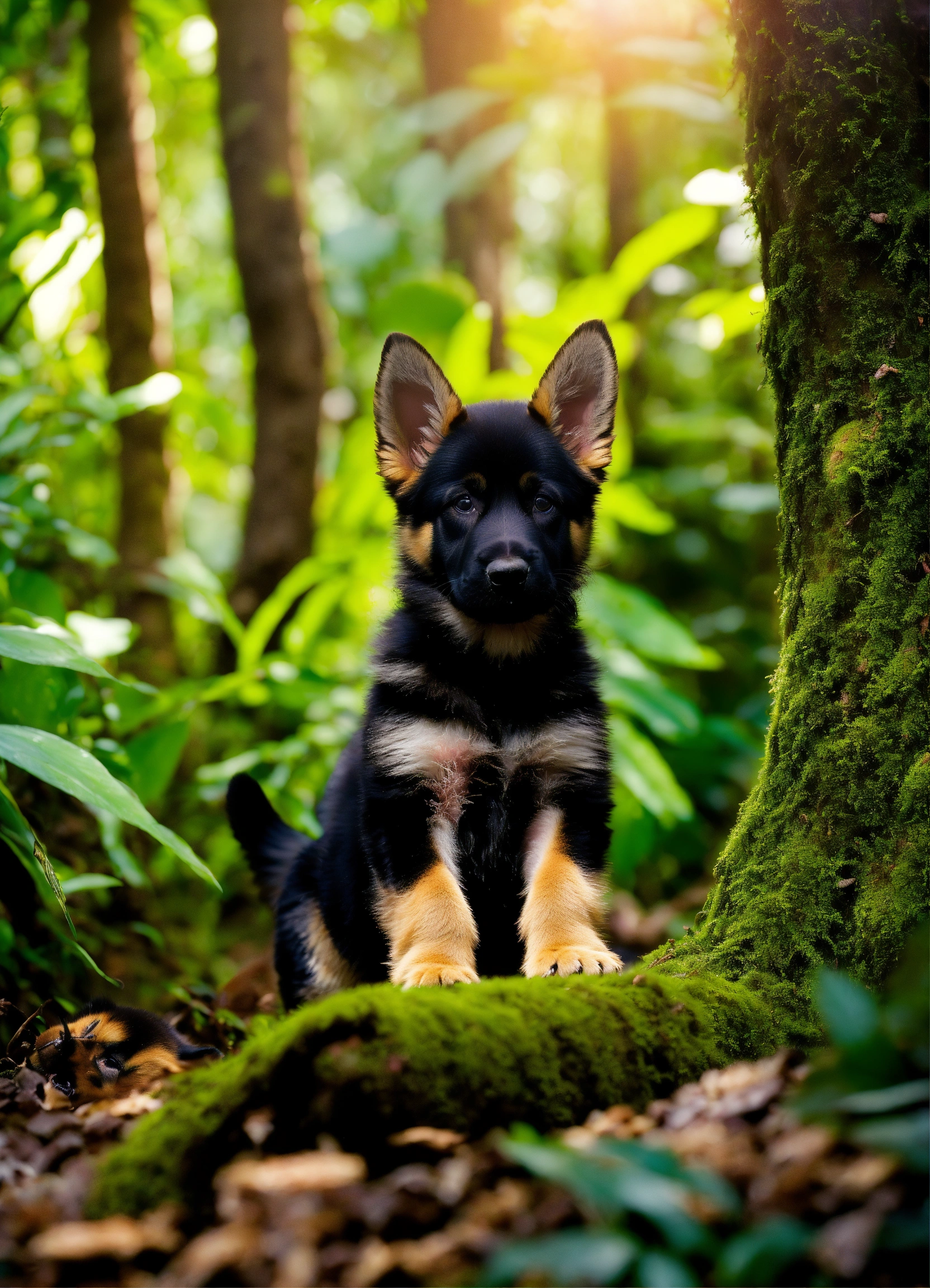 Lexica - "Puppy Jungle Playtime" Step into the vibrant rainforests ...
