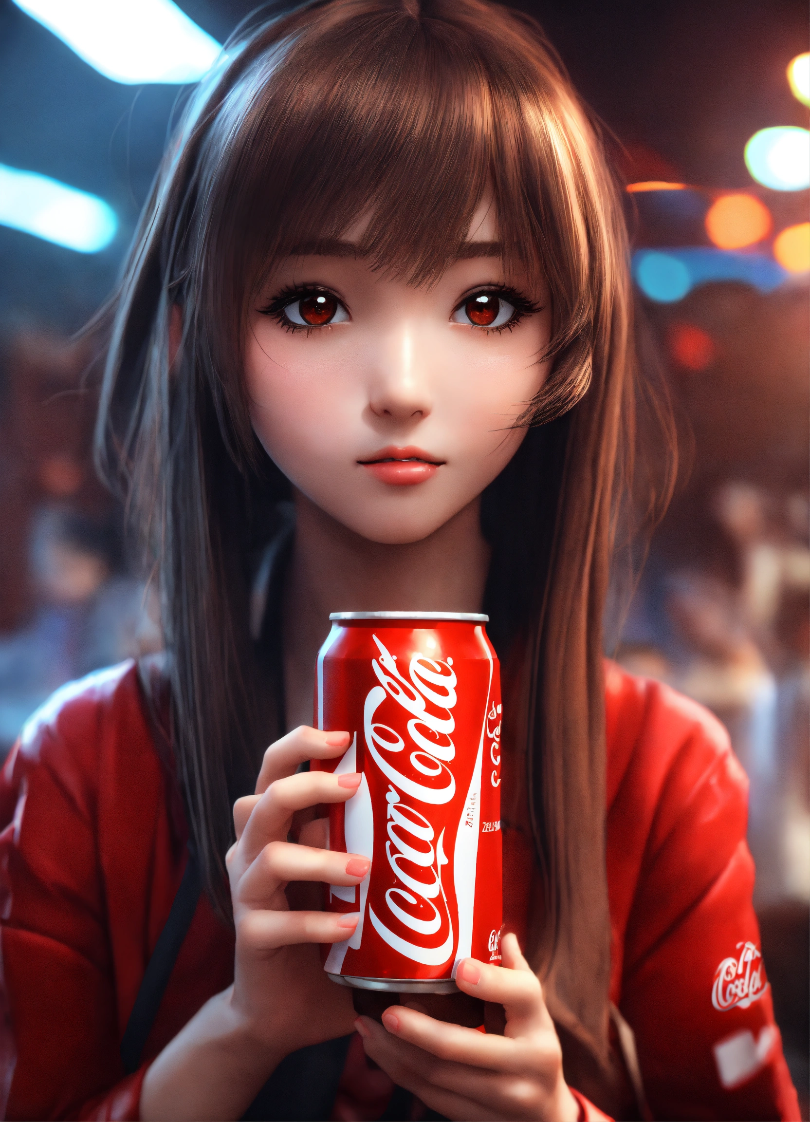 Lexica - Girl drinking coca cola zero cartoon 3d anime style blurry ...