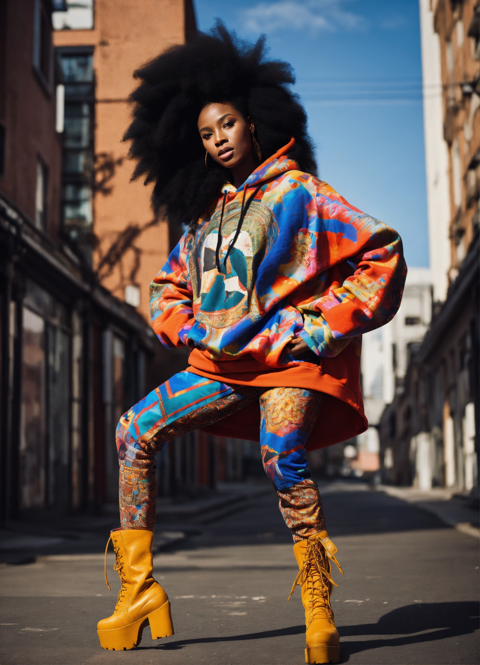 Lexica - Photograph an Afro-Caribbean woman model wearing knee-high ...